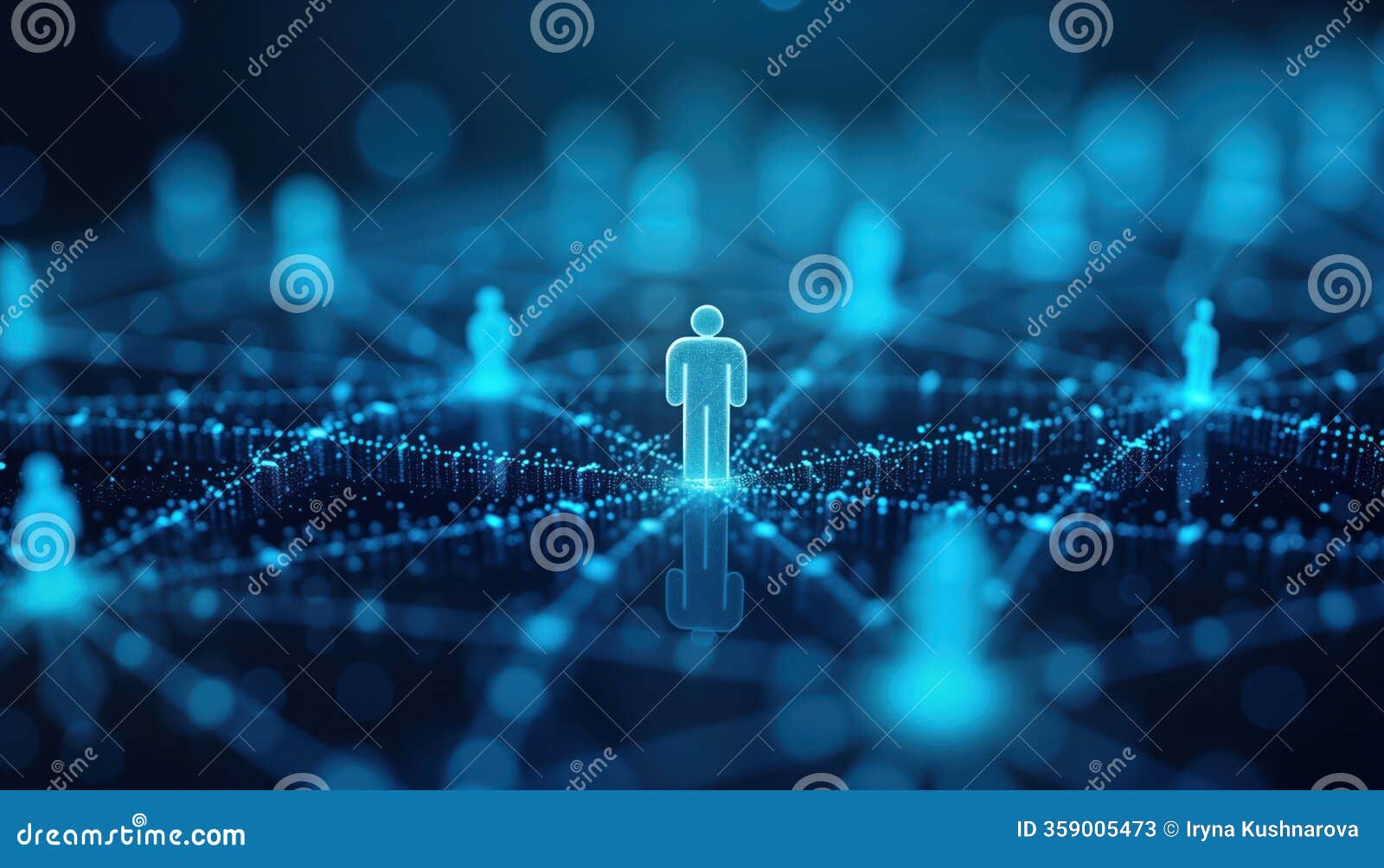 Illustration Shows Central Figure Connected To Many Figures in Complex ...