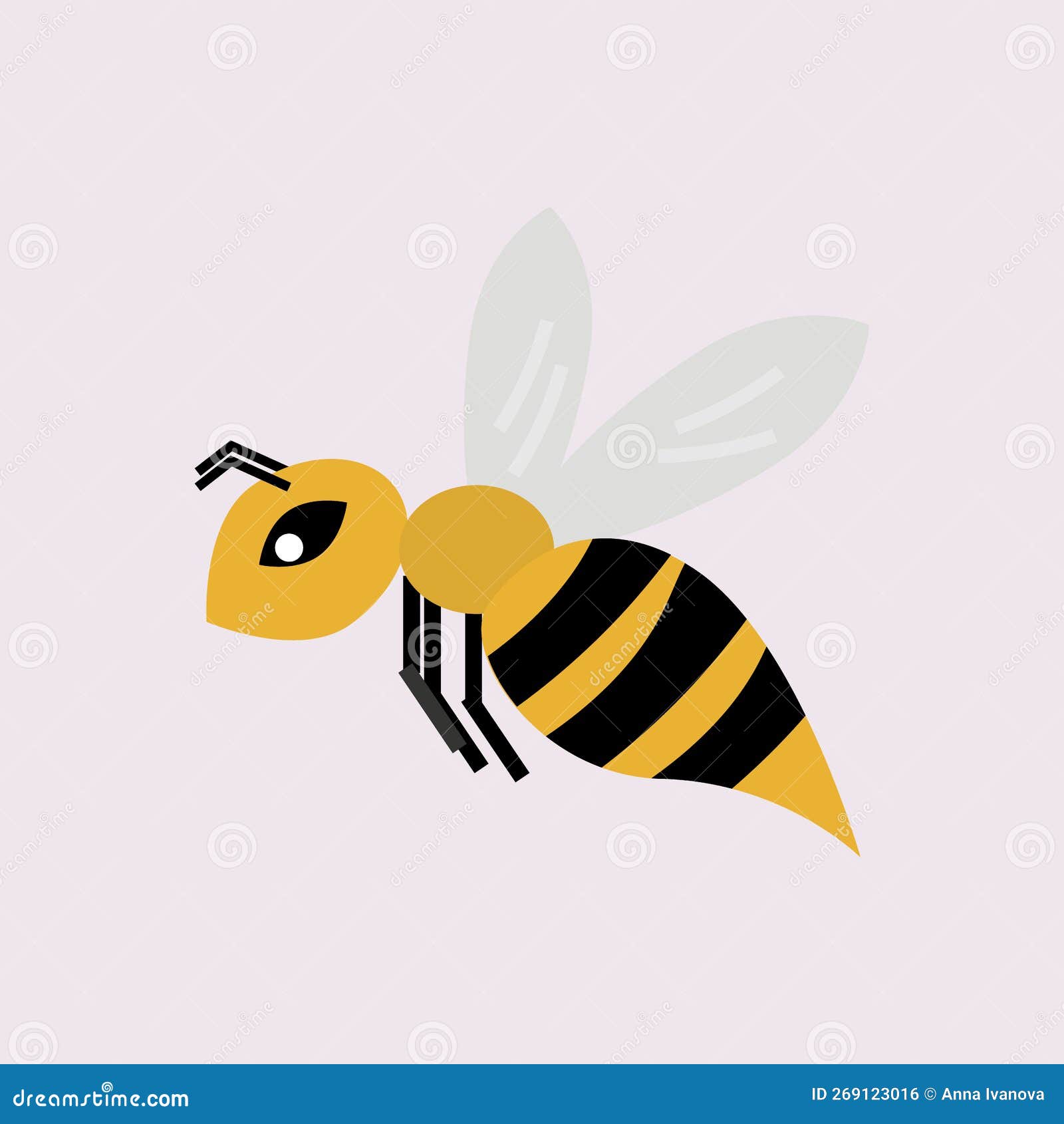 The Illustration Shows a Cute Wasp. Cartoon Wasp. Children S ...