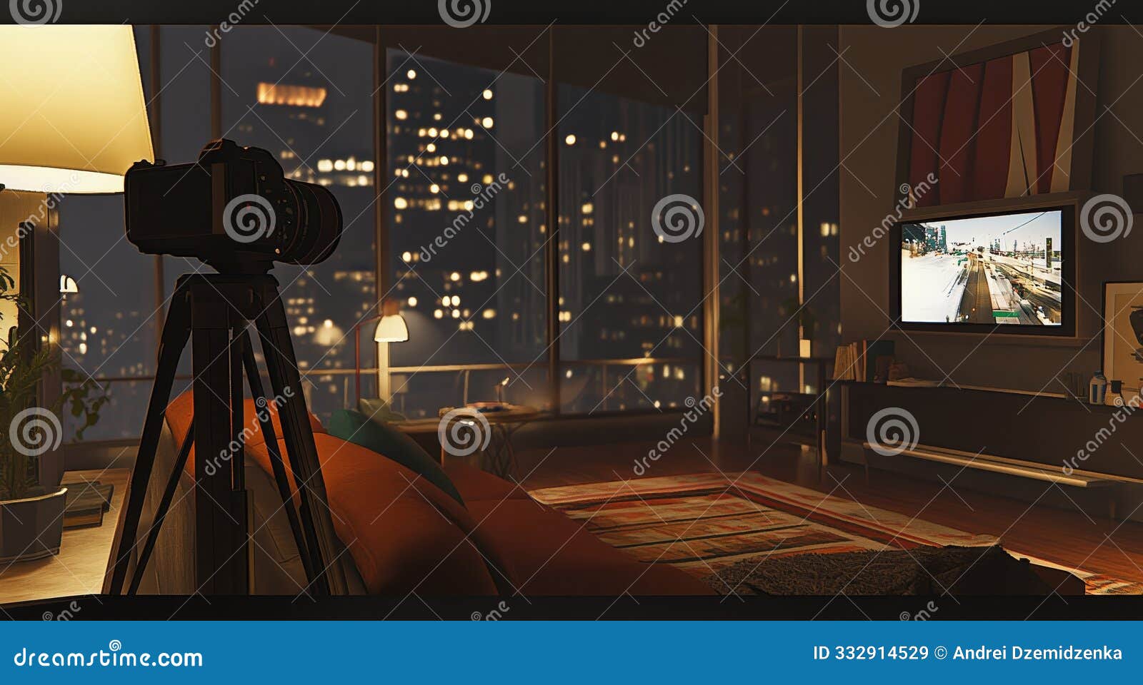 This Illustration Shows a 360-degree Camera Mounted on a Table in a ...