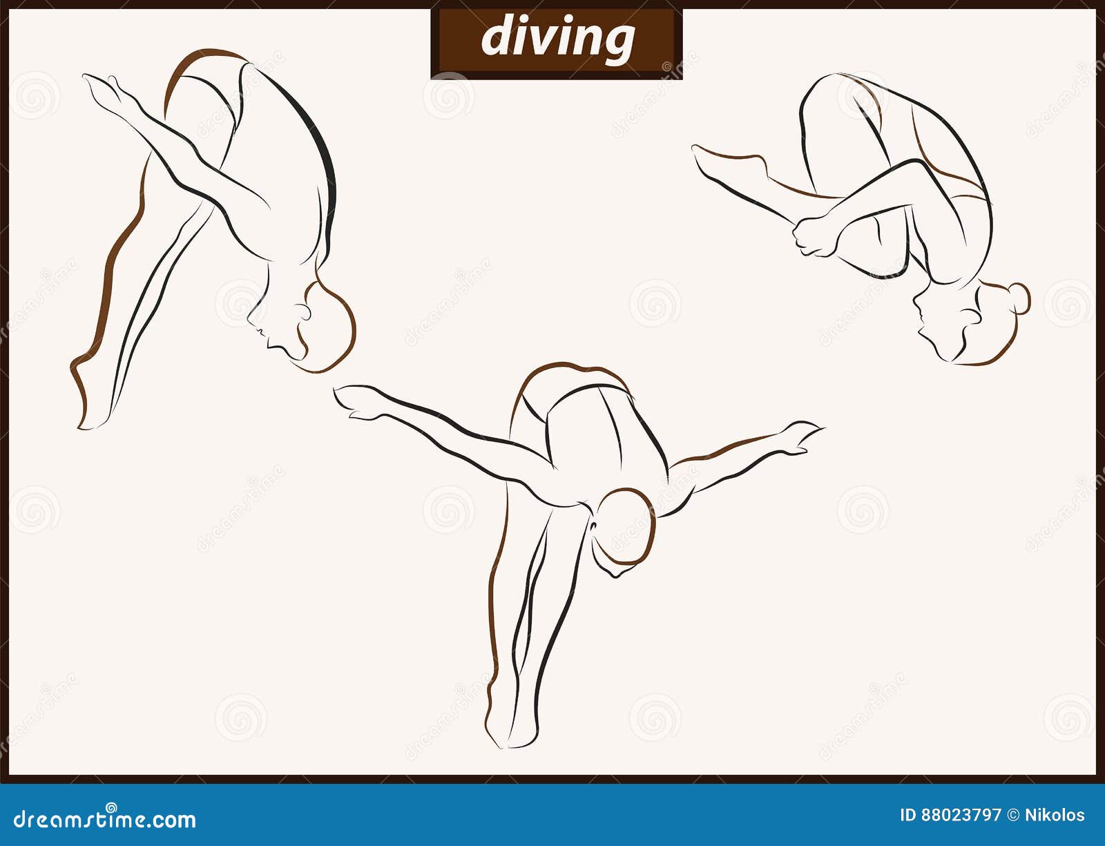 Illustration Shows a Diving Stock Vector - Illustration of shows ...