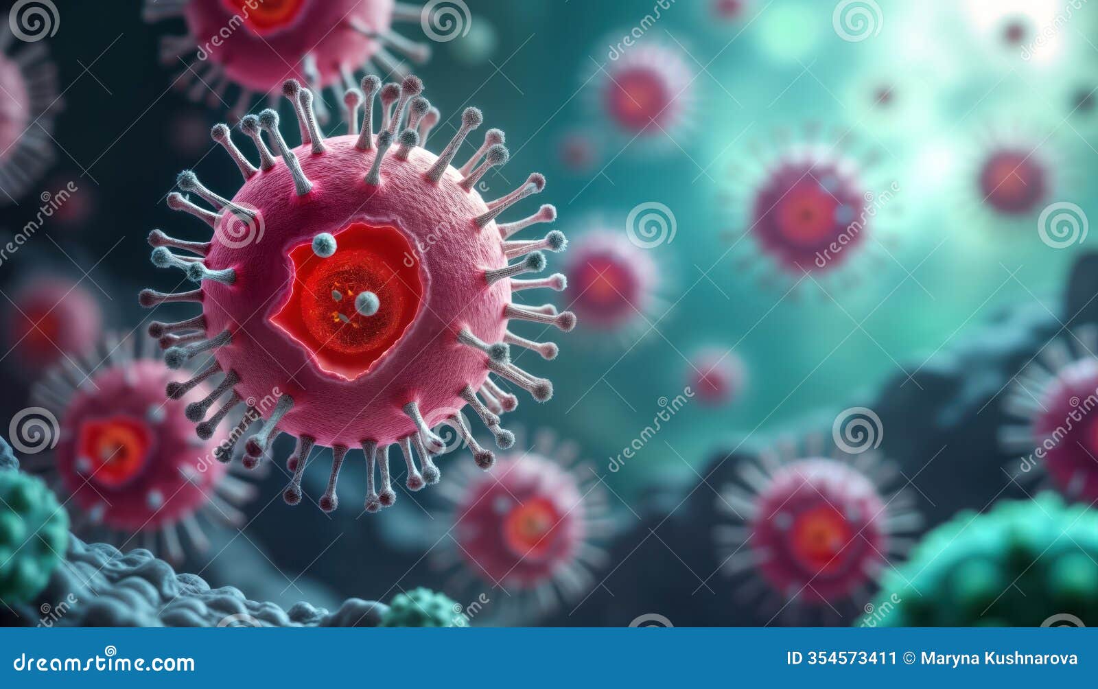 Illustration Shows Immune Cell Engulfing Bacteria. Immune Response ...