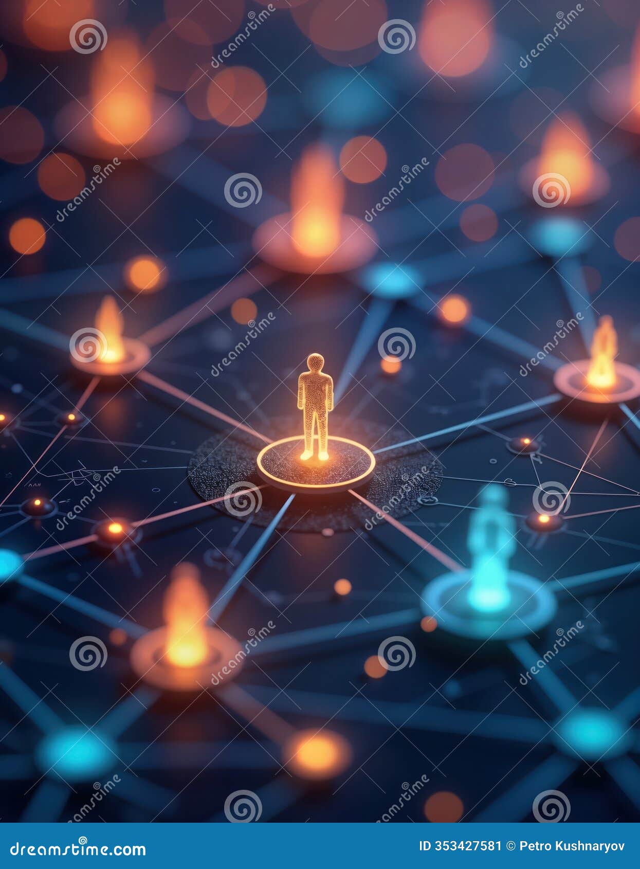 Illustration Shows Interconnected Nodes Representing Business Network ...