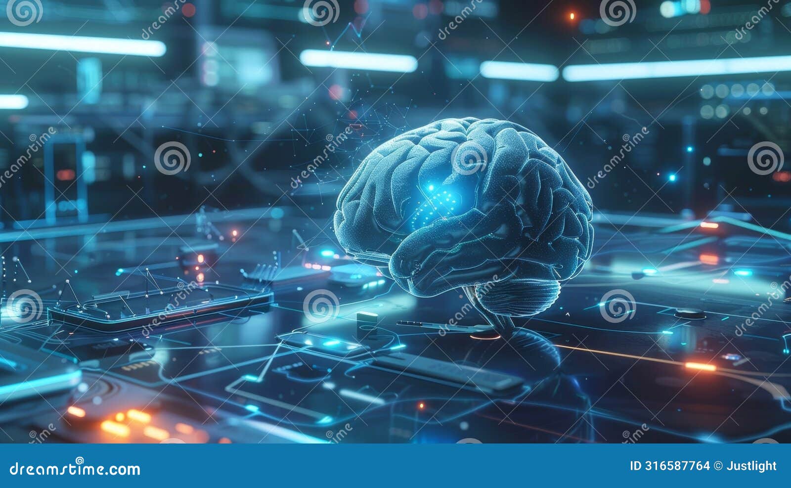 The Illustration Shows the Moment of the Chip Implants Entry into the ...