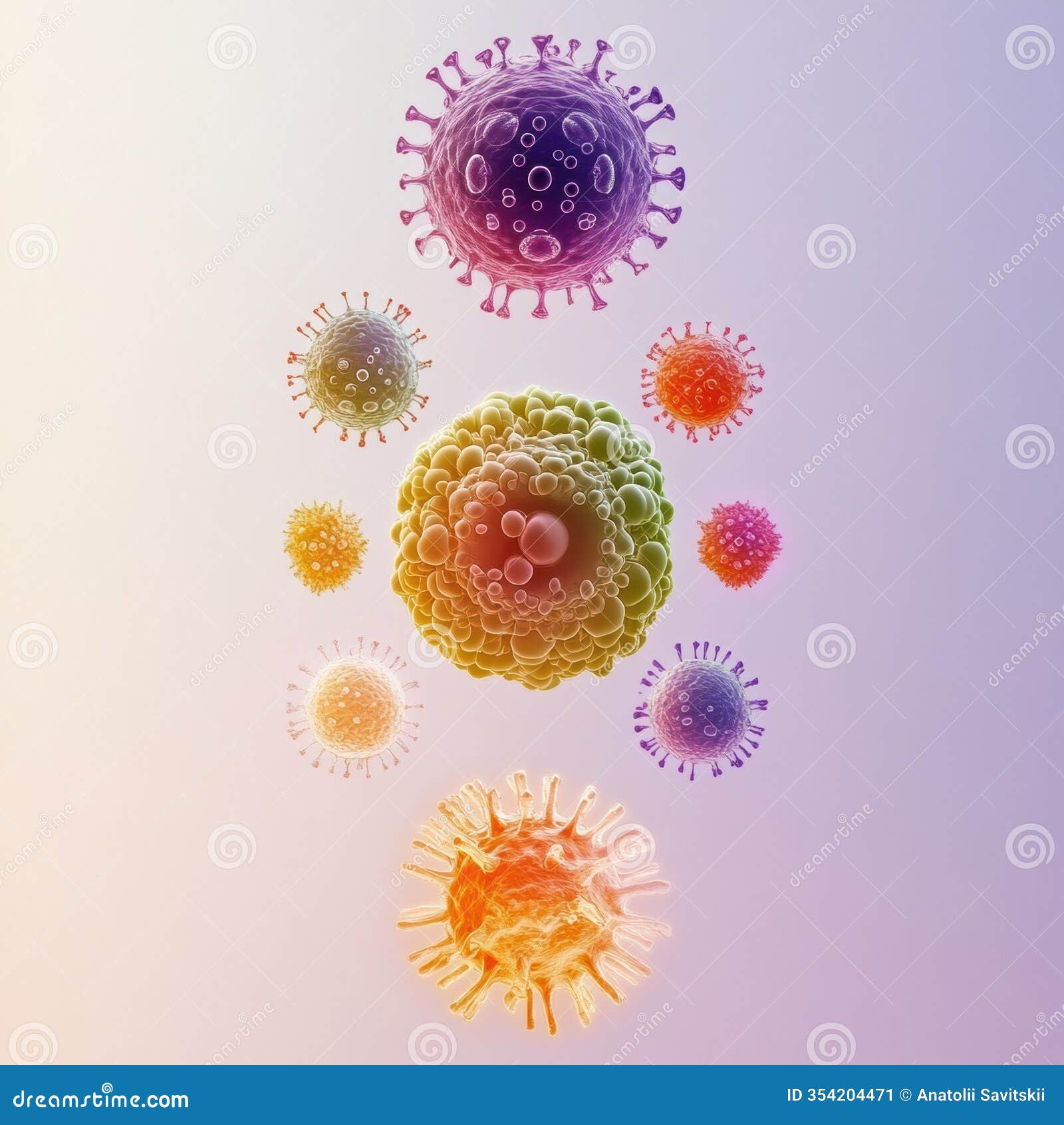 Progression of Virus Forms from Simple To Complex Depicting Various ...