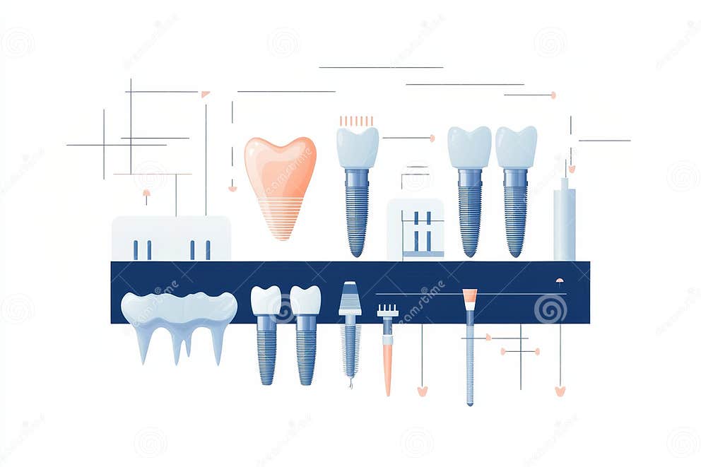 This Illustration Shows the Three Stages of Dental Implants ...