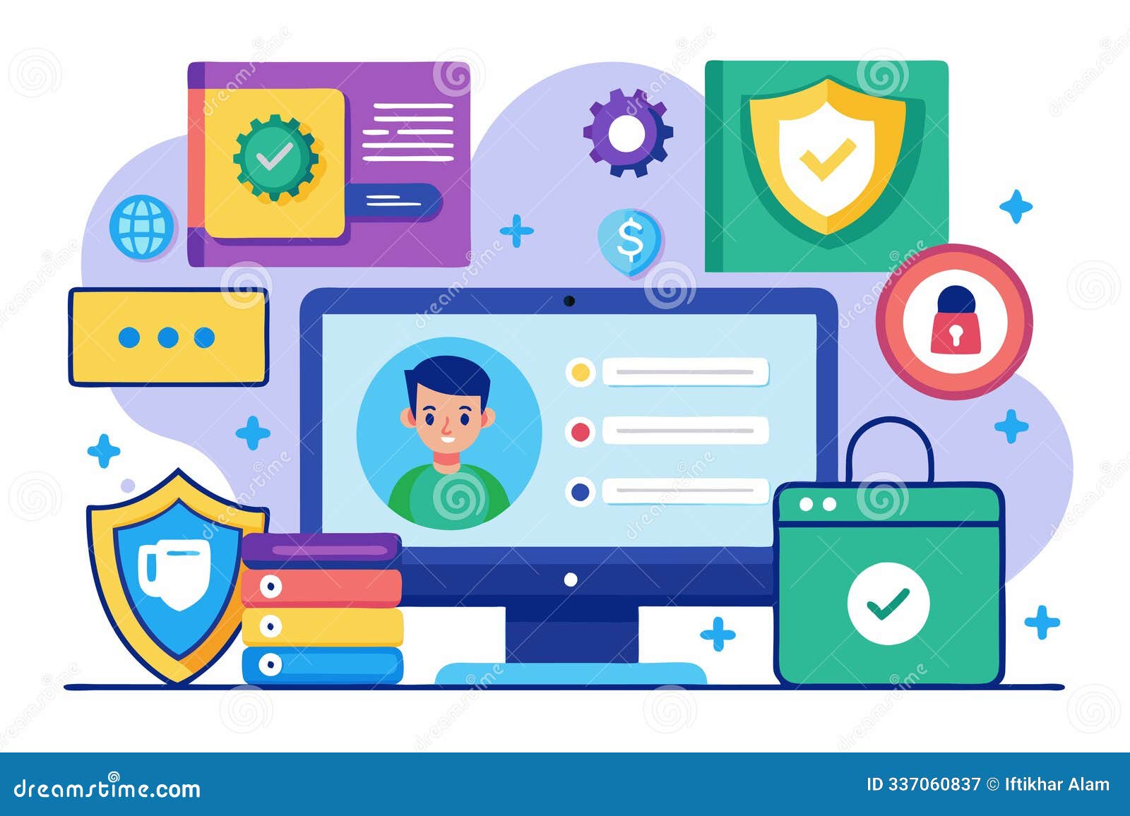 The Illustration Shows a User Authentication Setup on a Computer with ...