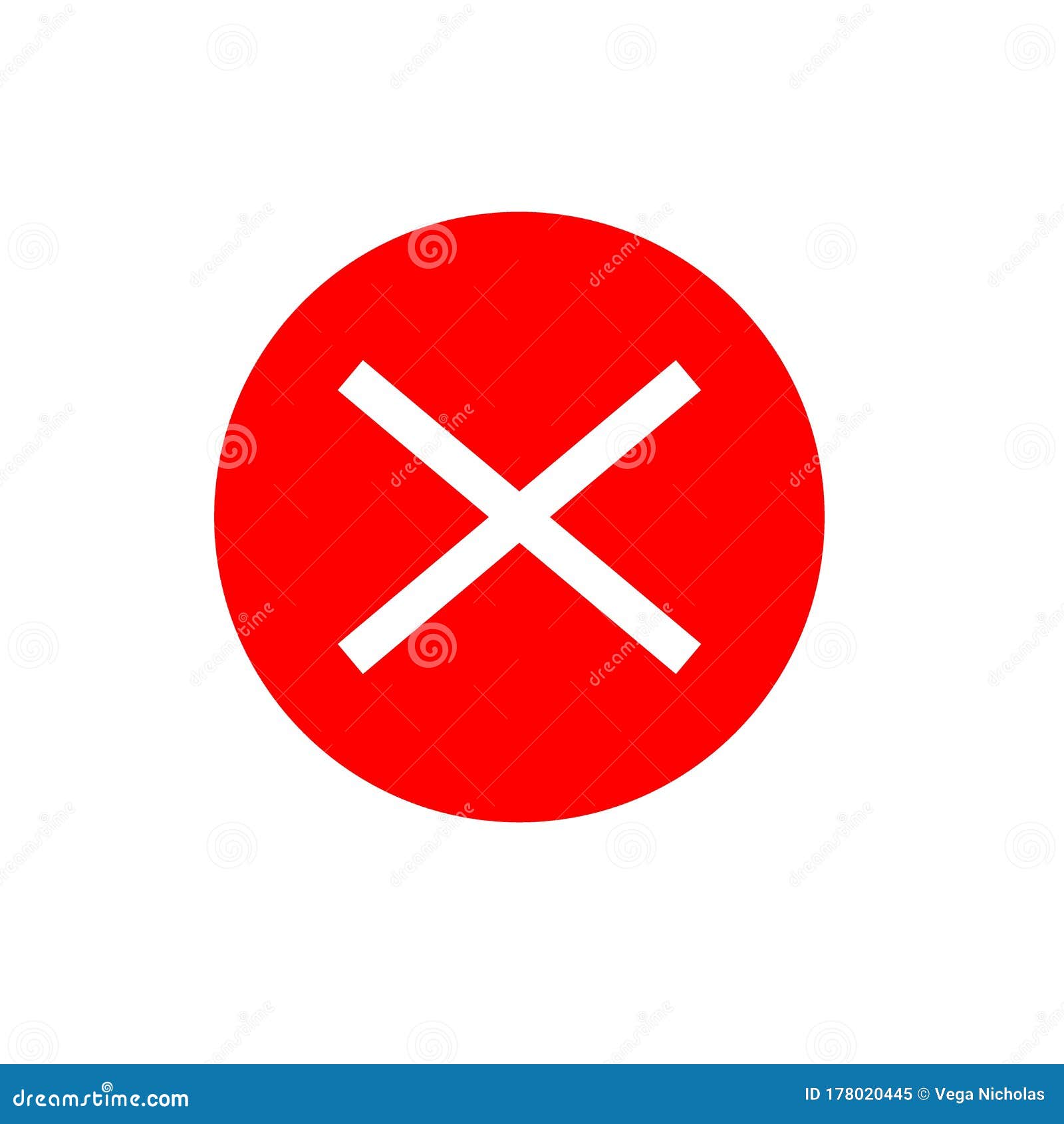 Illustration X Sign Error Red Stock Vector - Illustration of correct ...
