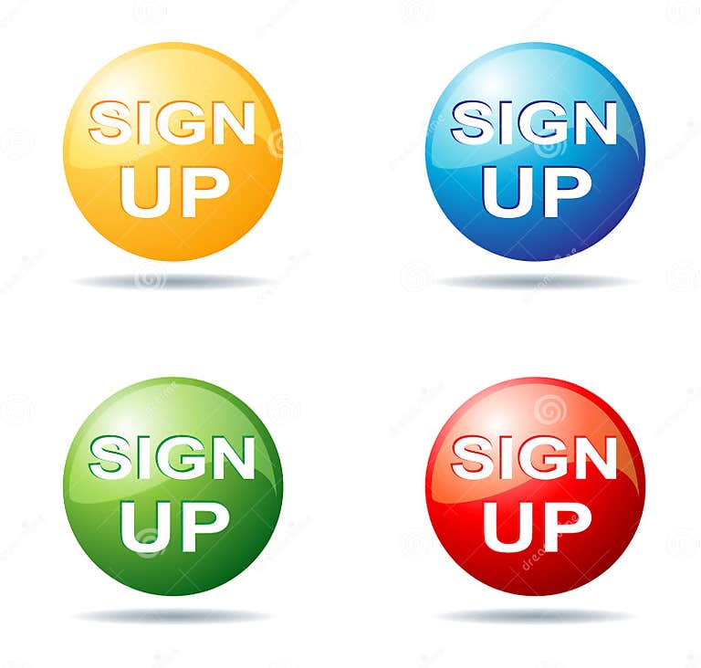Sign up button stock vector. Illustration of like, join - 29931703