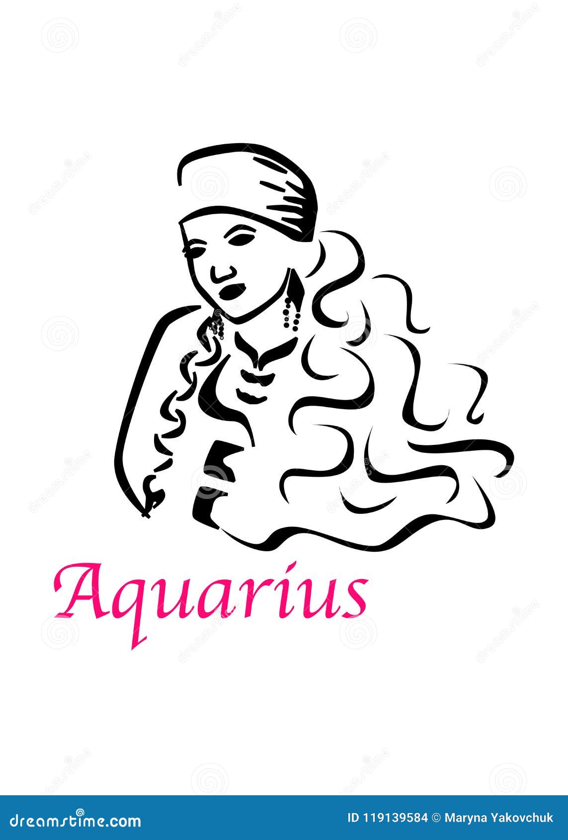 The Aquarius Woman Stock Vector Illustration Of Aquarius 119139584