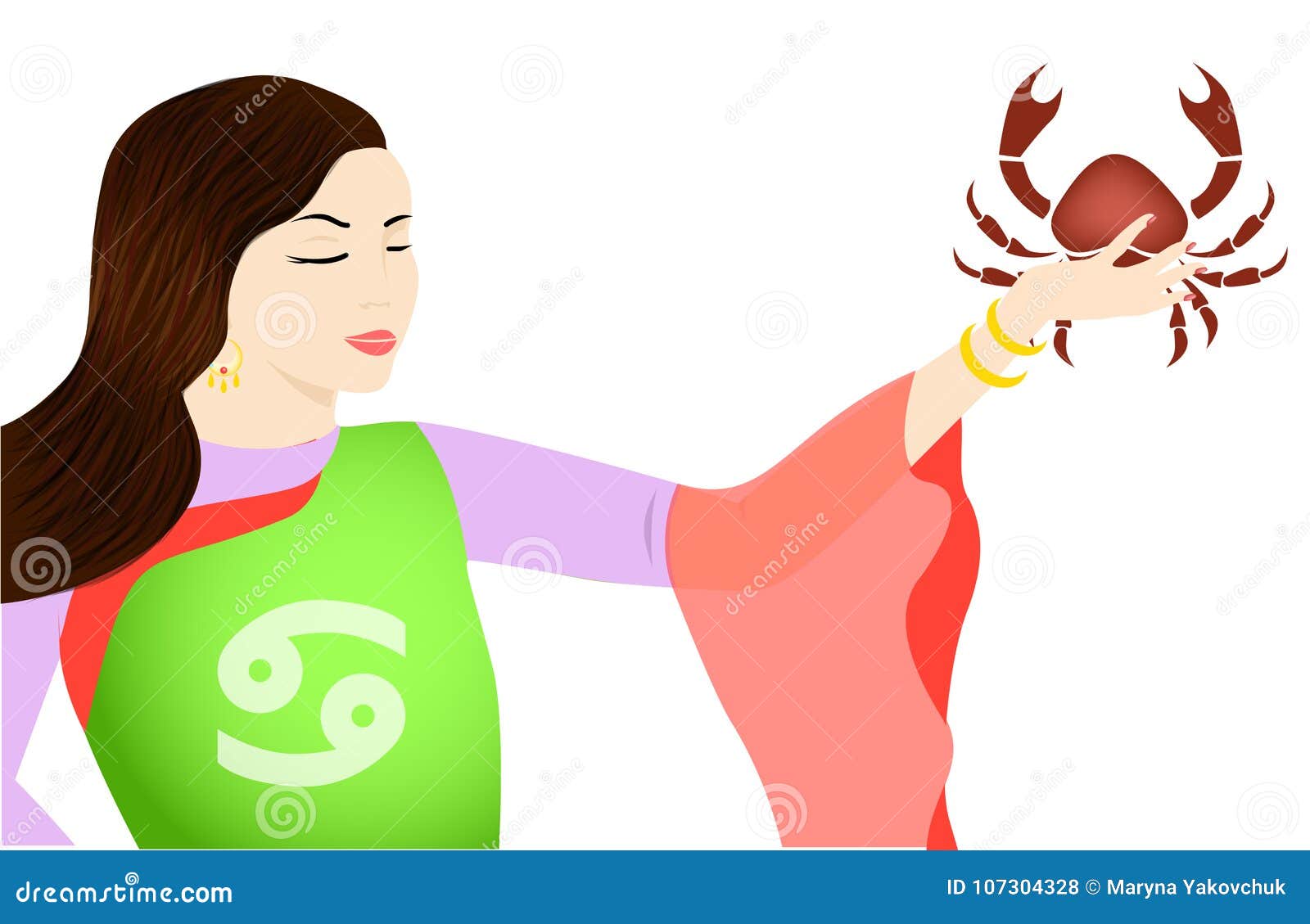 The Cancer Lady Stock Vector Illustration Of Cartoon 107304328