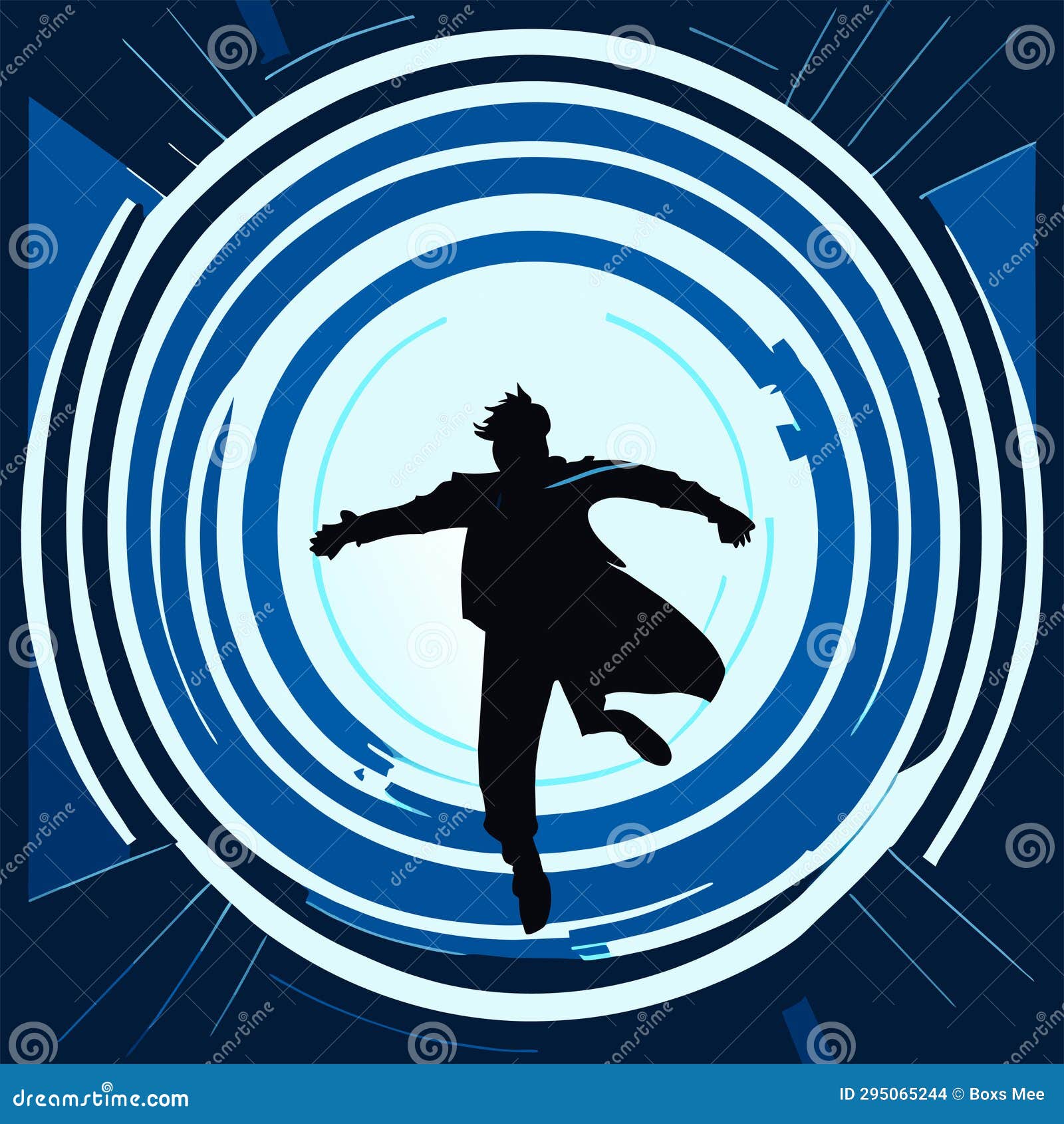 Illustration of a Silhouette of a Dancer in a Blue Circle. AI Generated ...