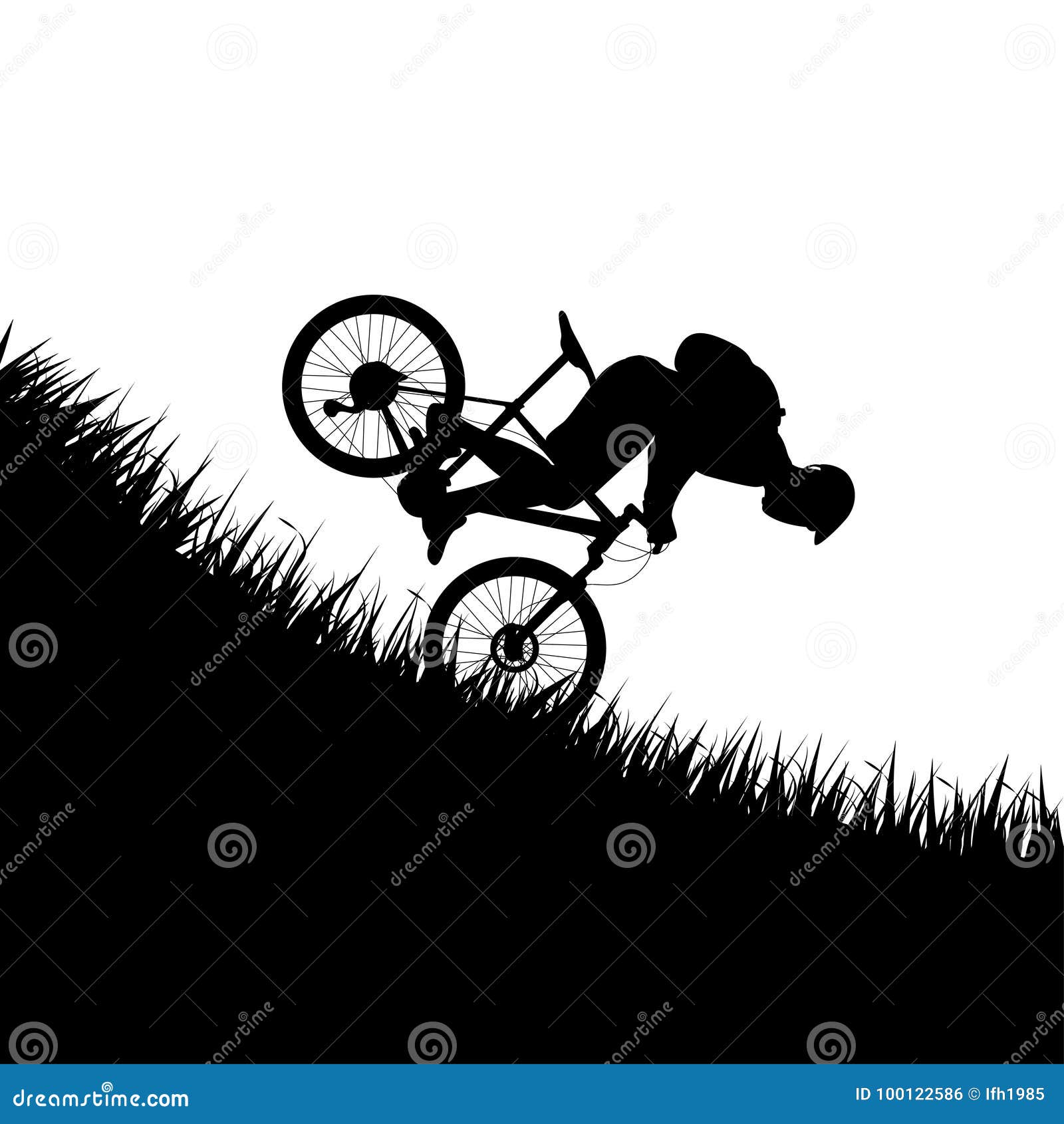 Man falling from bicycle stock vector. Illustration of crashing - 100122586