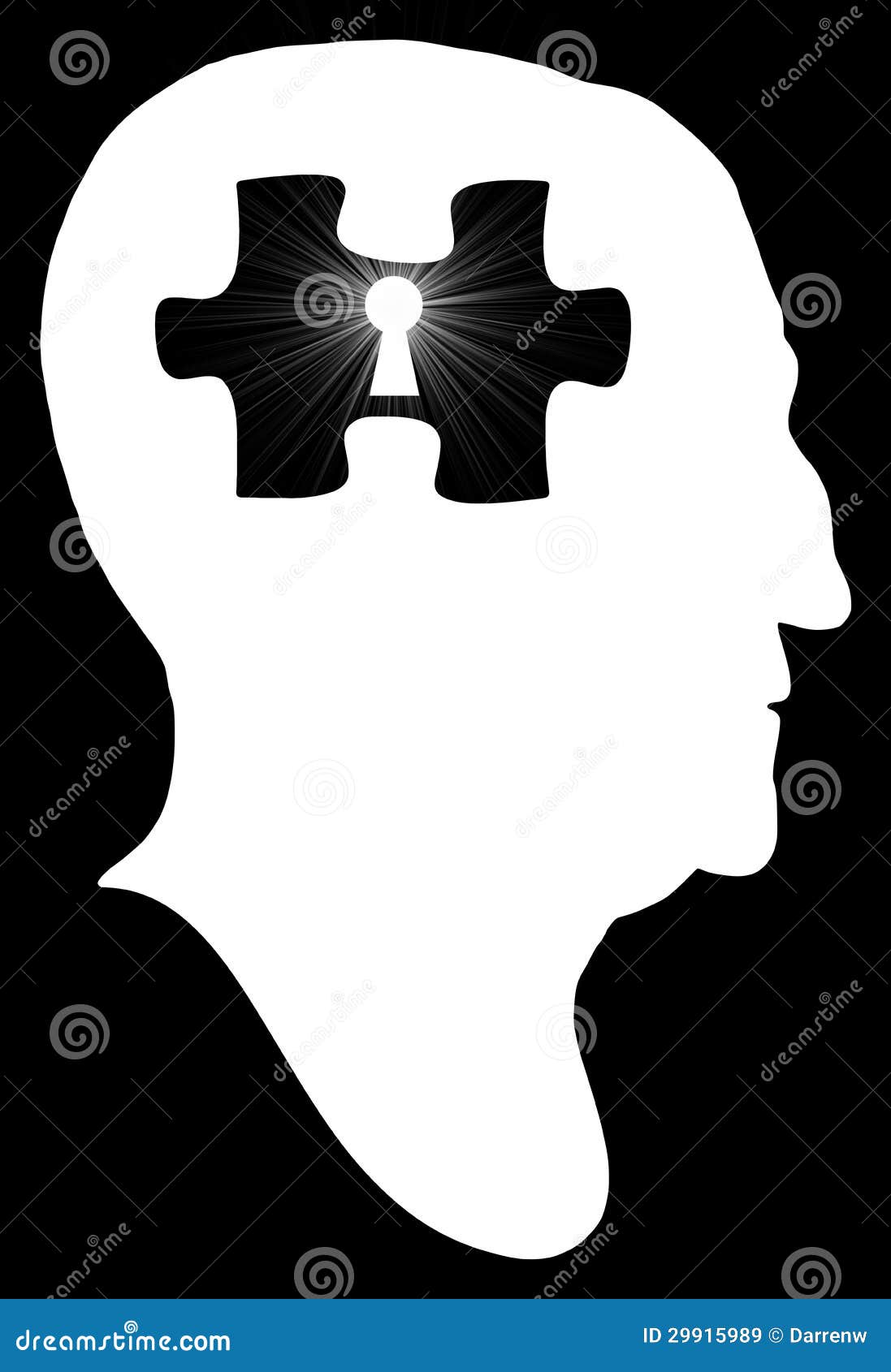 Unlocking the Puzzle of the Mind Stock Illustration - Illustration of ...