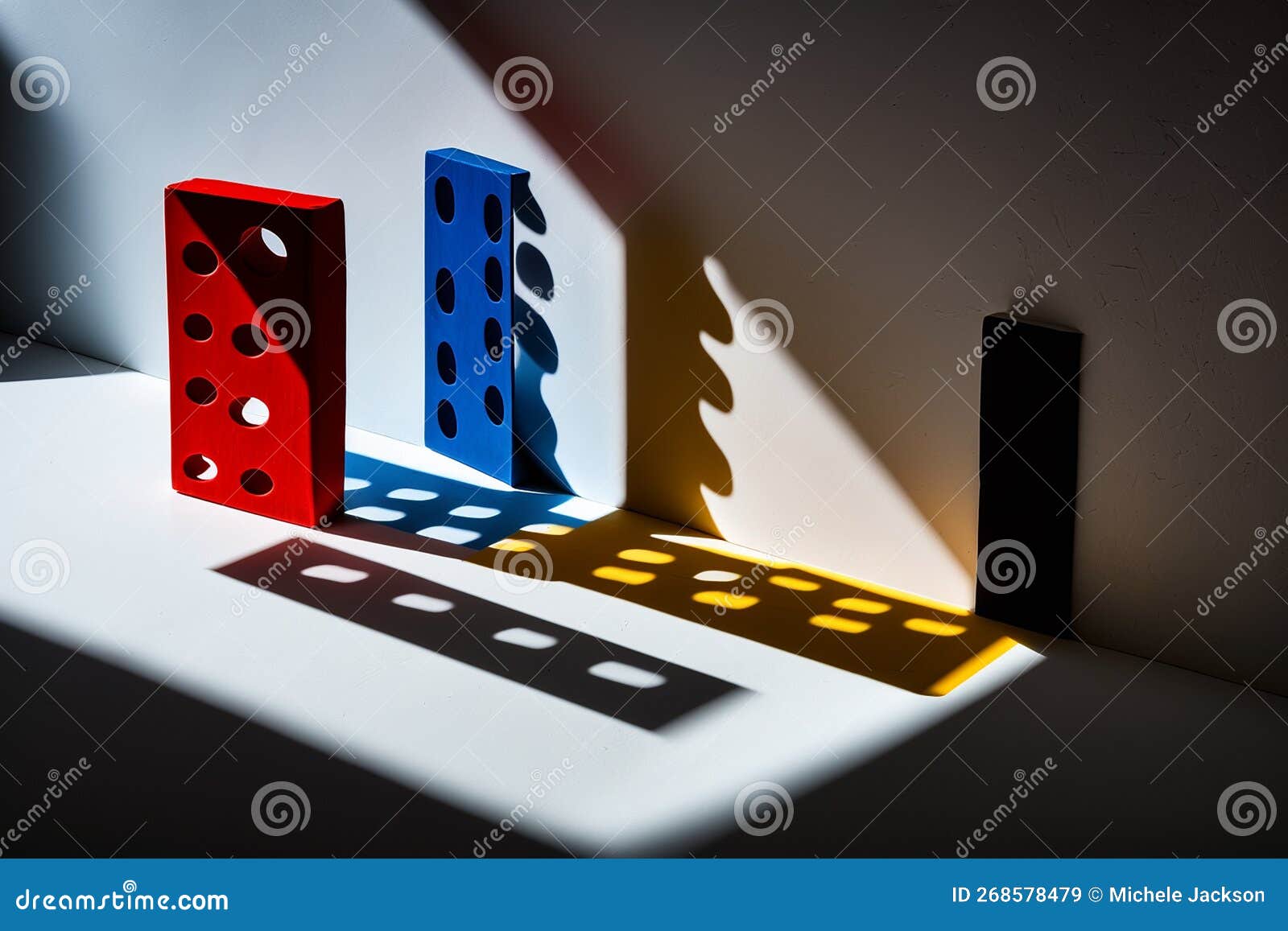 Silhouette Created by Blocks, Generative Ai Stock Illustration ...