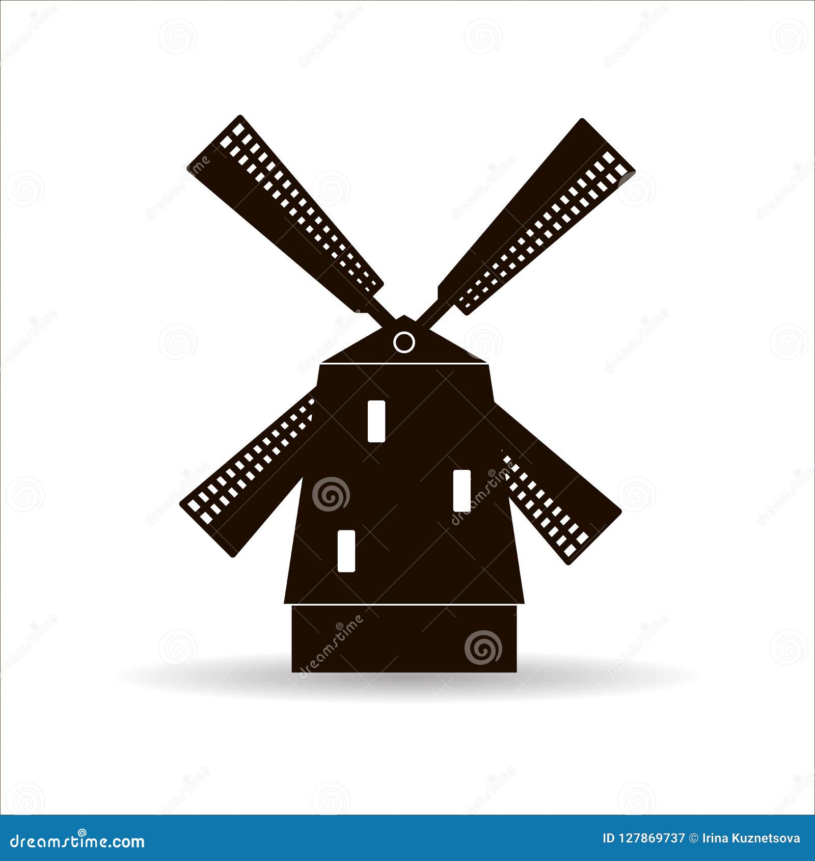 Illustration of a Silhouette of a Windmill Stock Illustration ...