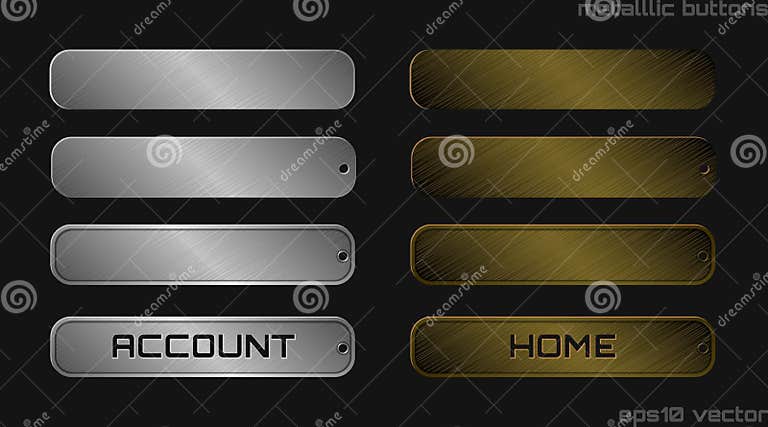 Illustration of Silver and Bronze Metallic Web Buttons Stock Vector ...