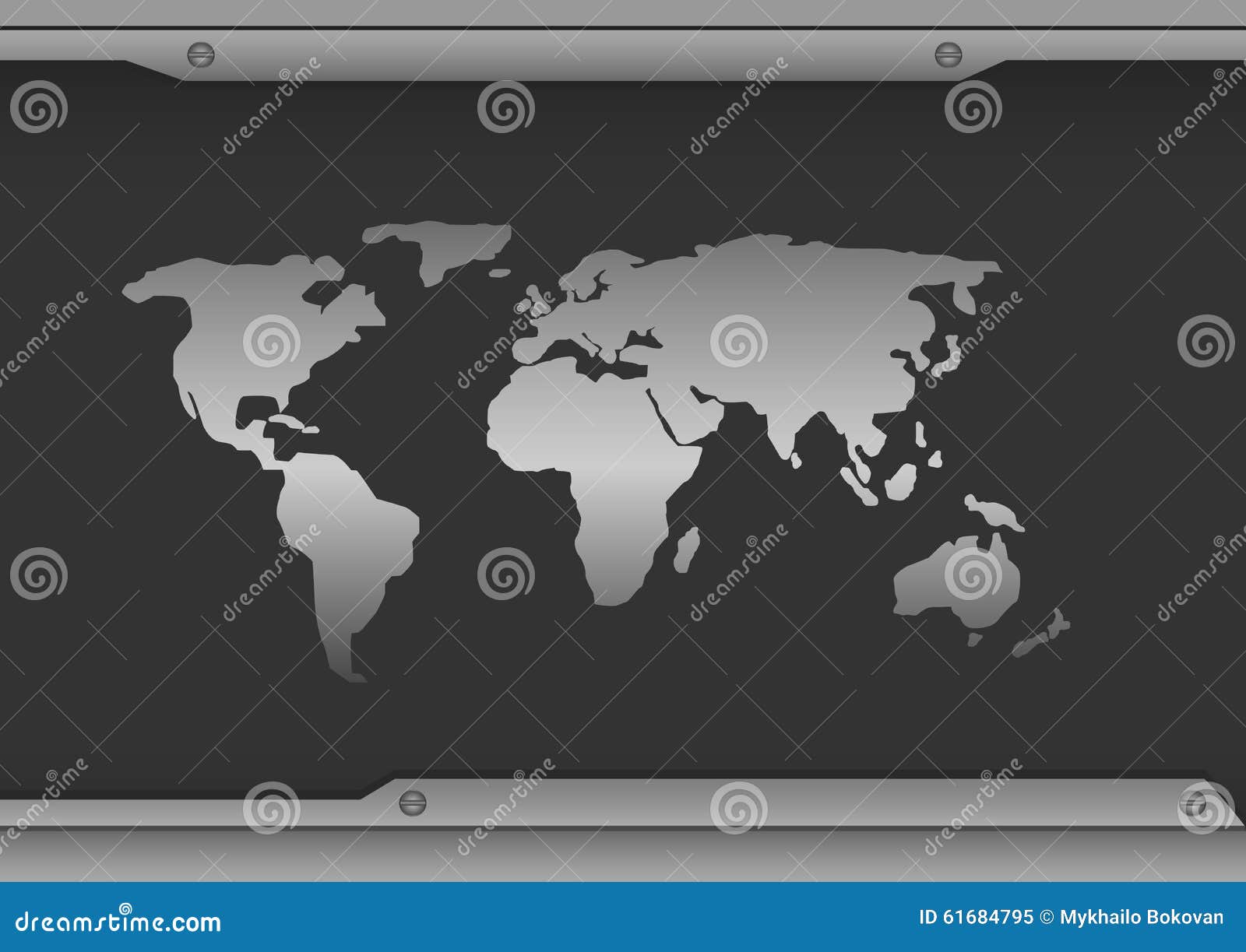 Illustration of Silver map stock vector. Illustration of earth - 61684795