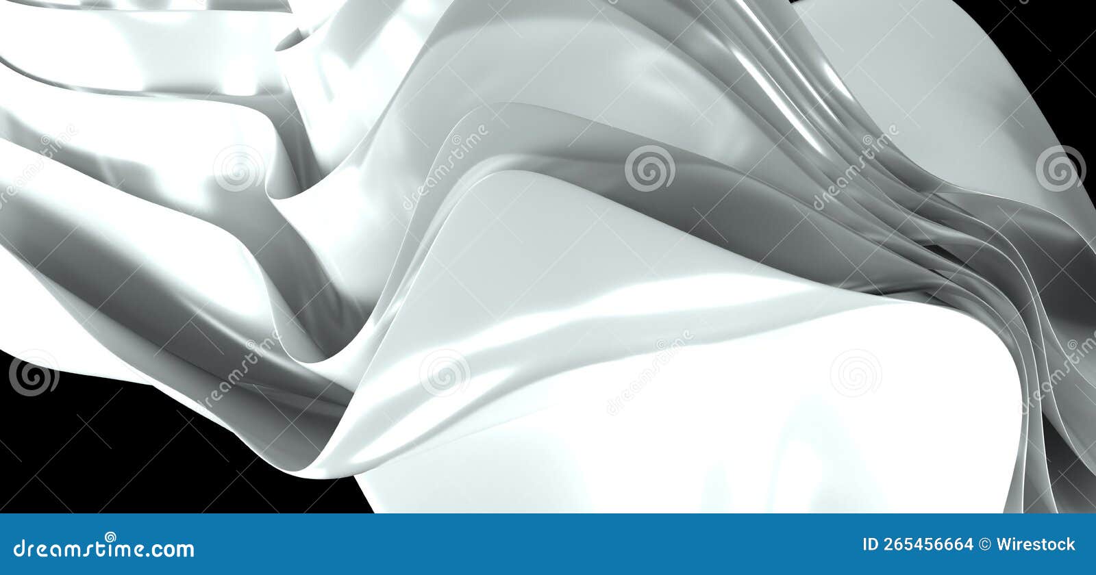 Illustration of Silver Silky Sheets Isolated on Empty Dark Background ...