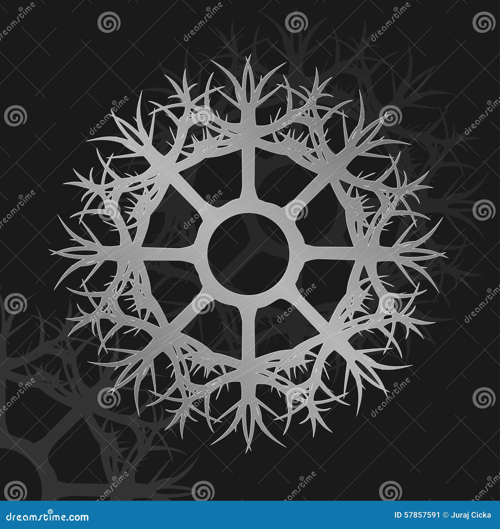 Illustration of Silver Wheel Metallic Ornament Stock Vector ...