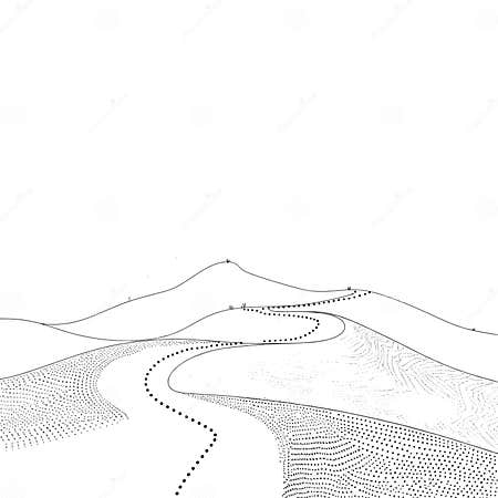 Featuring Simple Black Line Drawing of a Curved Path Stock Vector ...