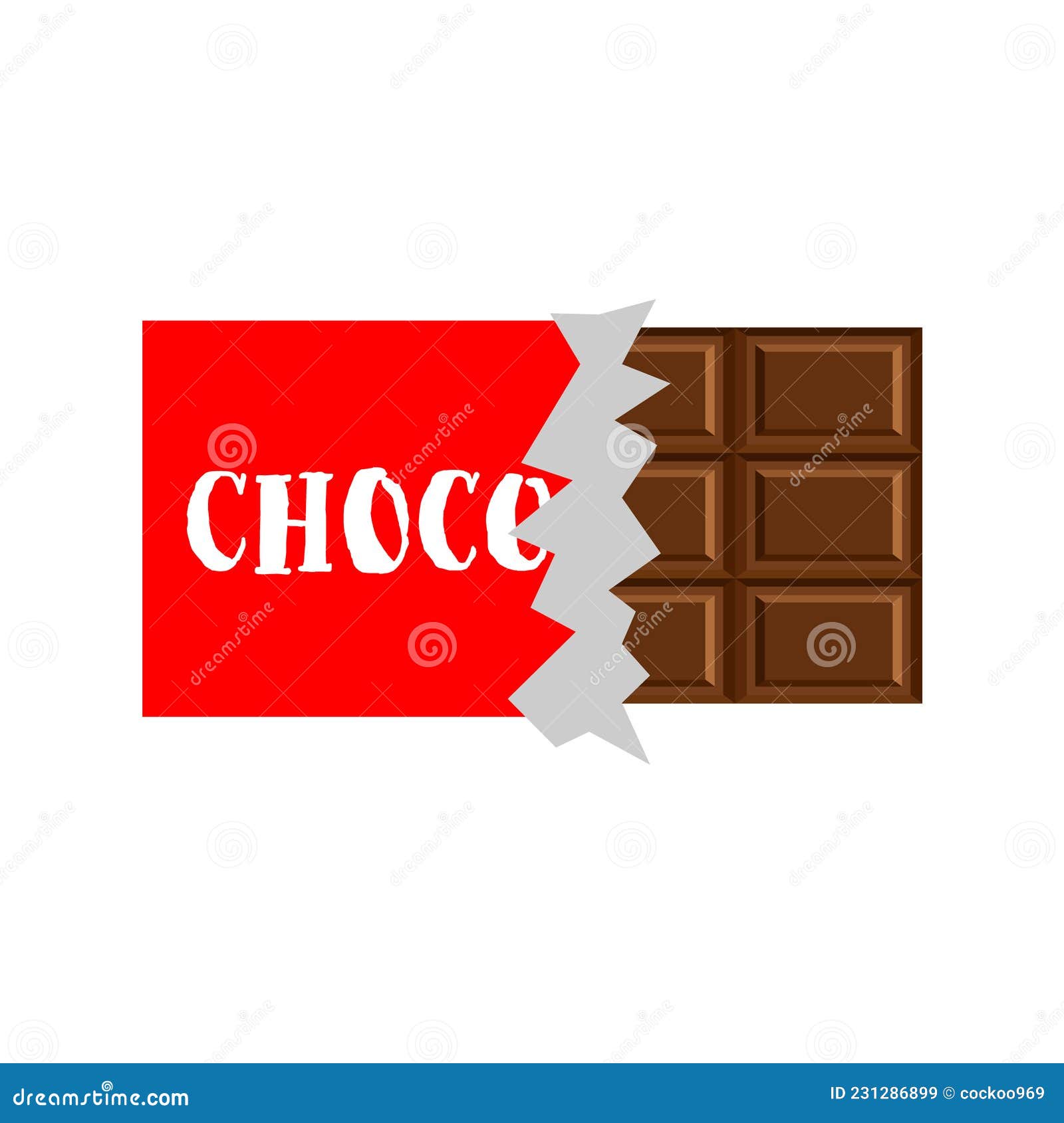 Illustration of a Simple Chocolate Bar Stock Vector - Illustration of ...