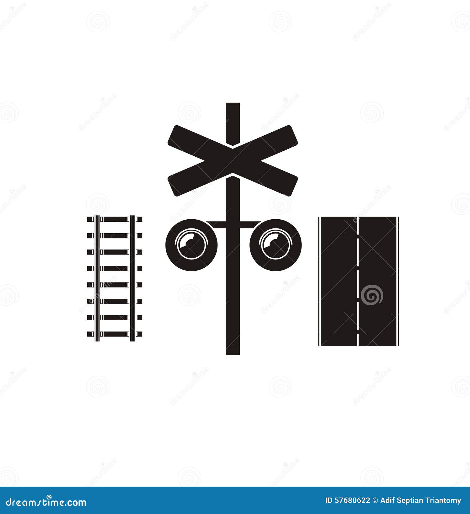 Illustration Simple De Croisement De Chemin De Fer Illustration Stock ...