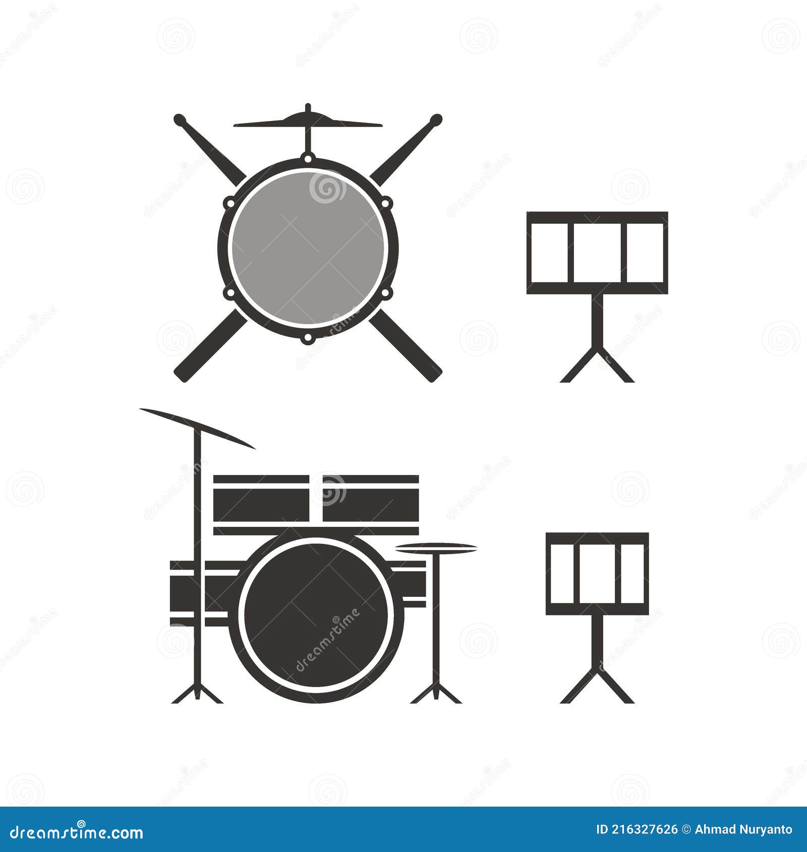 Simple drum set stock vector. Illustration of audio - 216327626