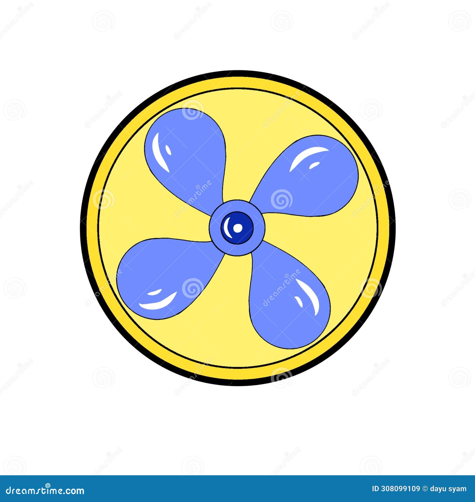 Illustration of a Simple Fan Icon Stock Illustration - Illustration of ...