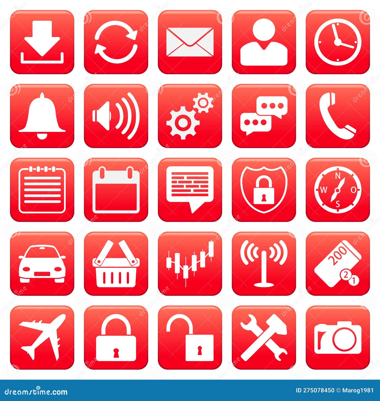 Illustration of 25 Simple Flat Icons Stock Illustration - Illustration ...