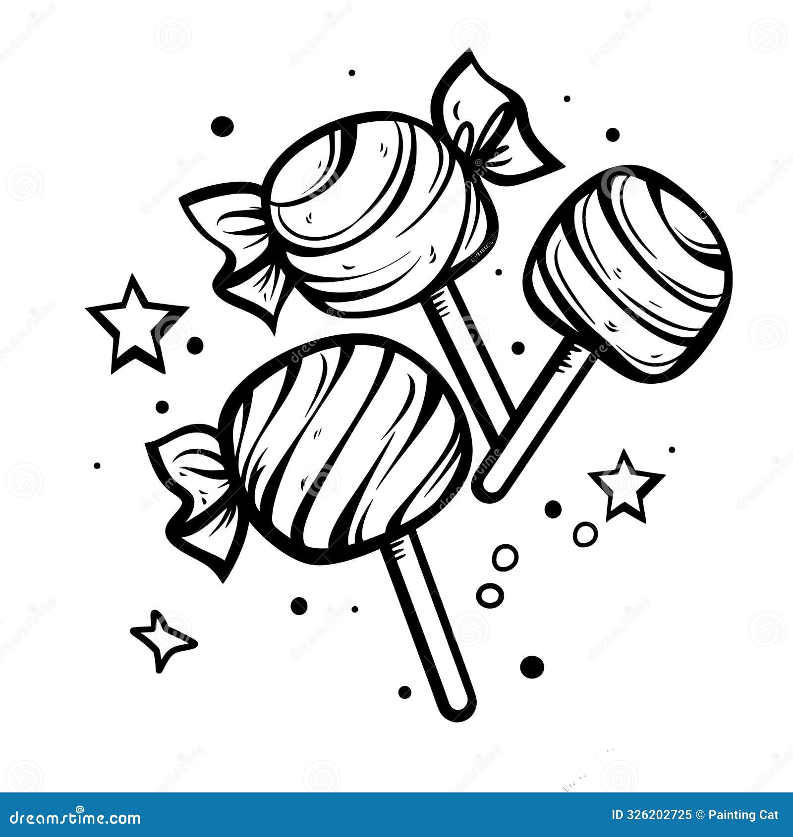 Simple Line Drawing of Candy Stock Vector - Illustration of food, sugar ...