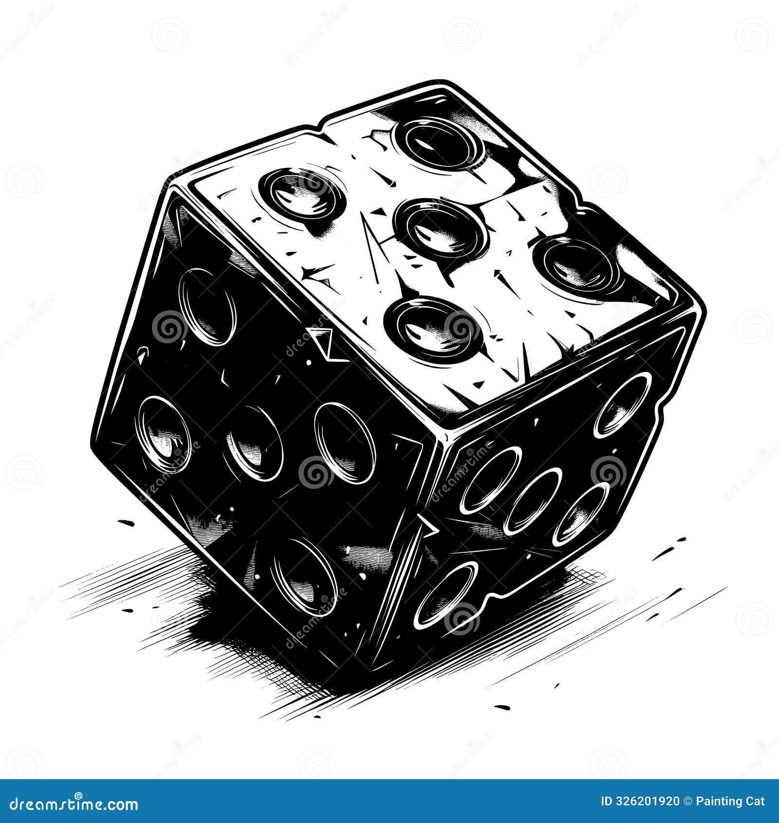 Showing Simple Line Drawing of an Isometric D20 Dice Stock Vector ...
