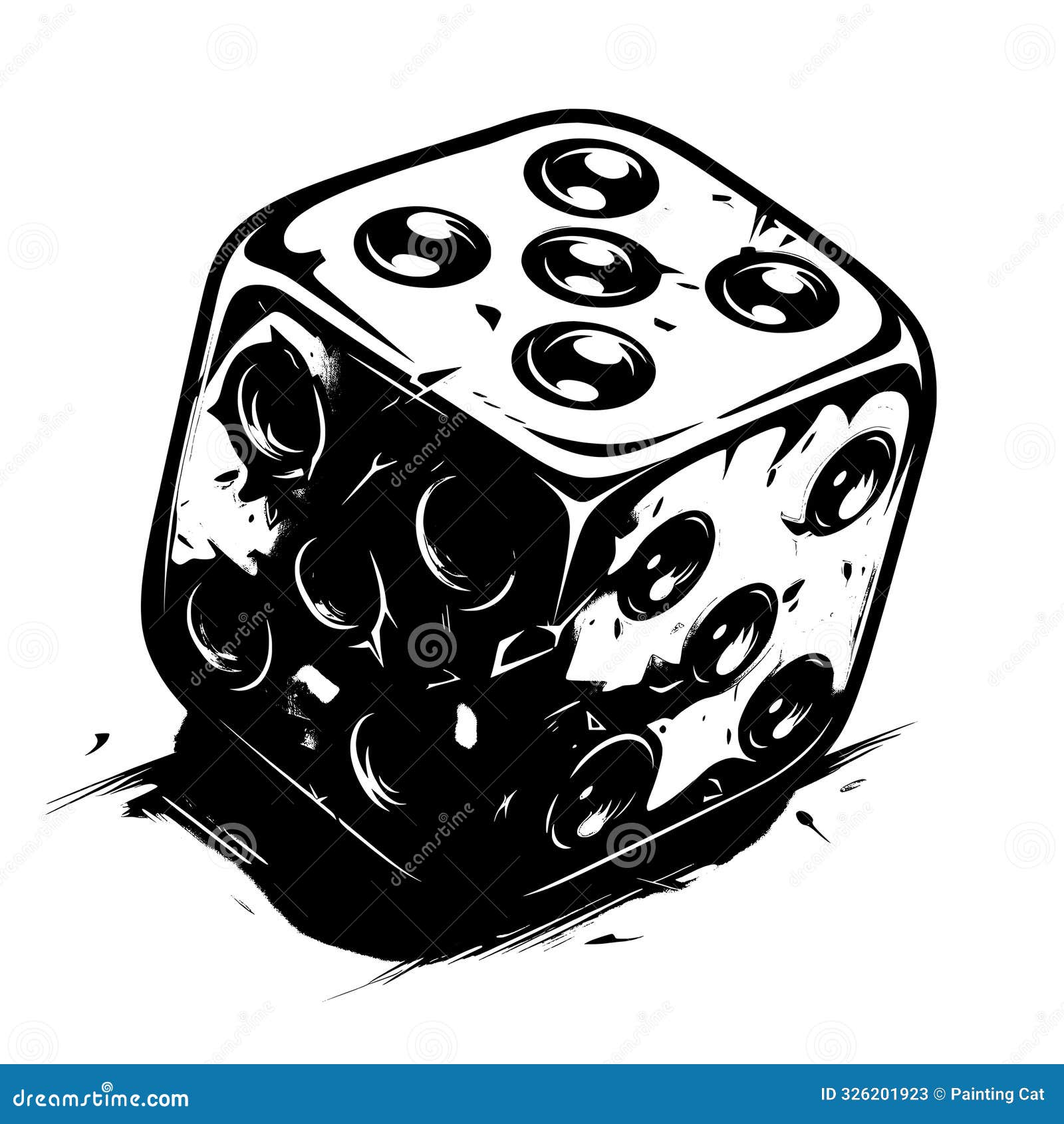 Showing Simple Line Drawing of an Isometric D20 Dice Stock Vector ...