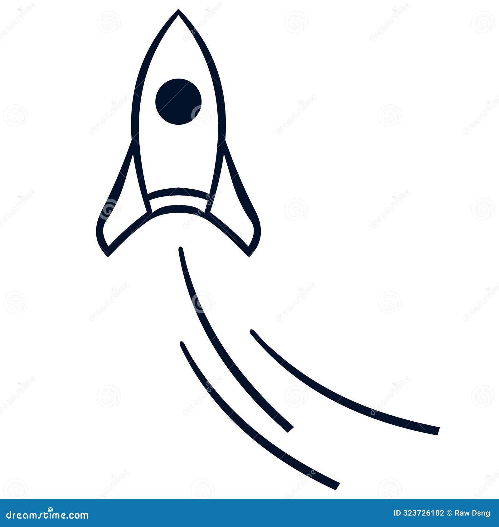 Illustration Simple Rocket Design Hand Drawing Style Stock Vector ...