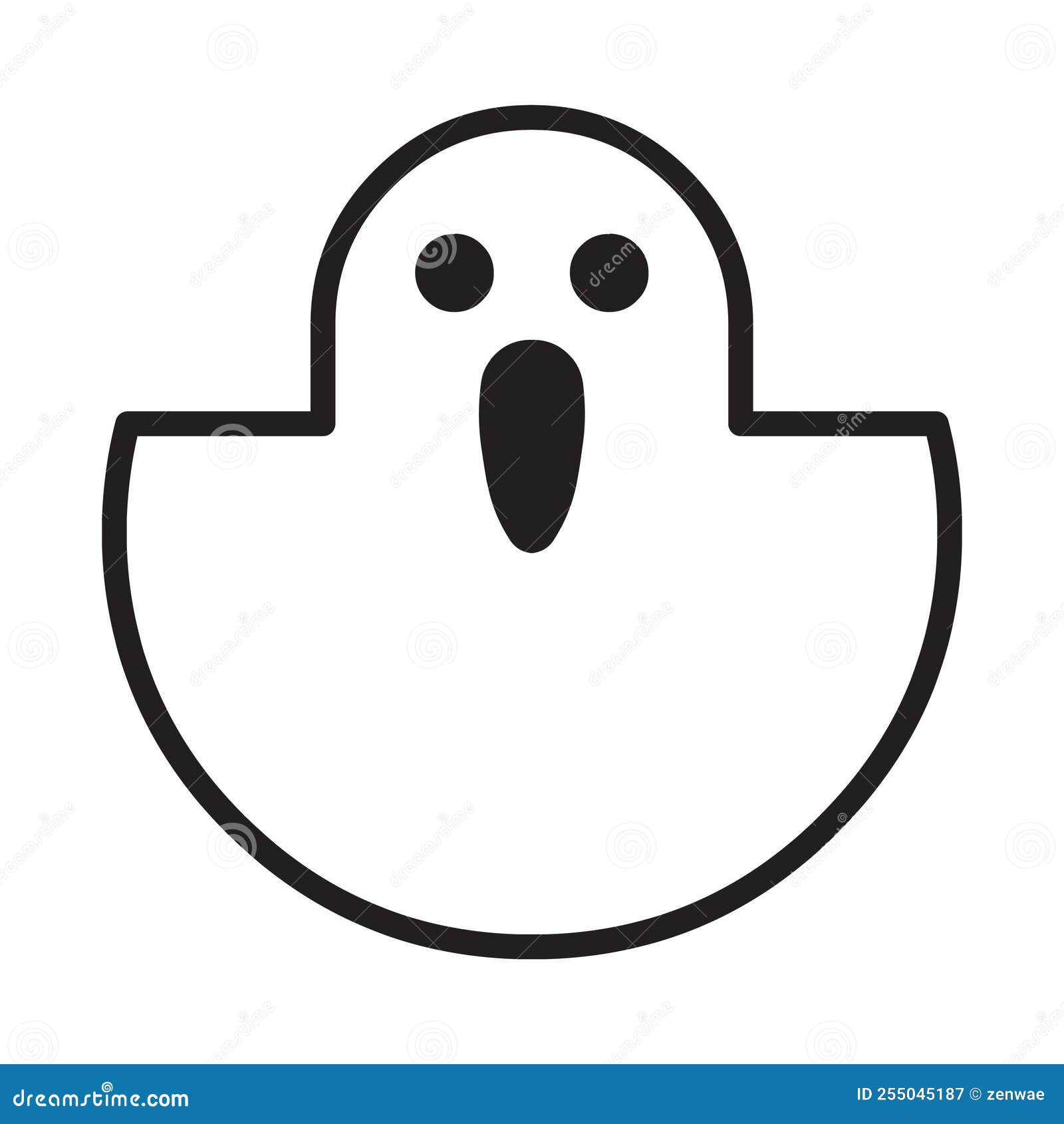 Illustration of a Simple Screaming Ghost Stock Vector - Illustration of ...