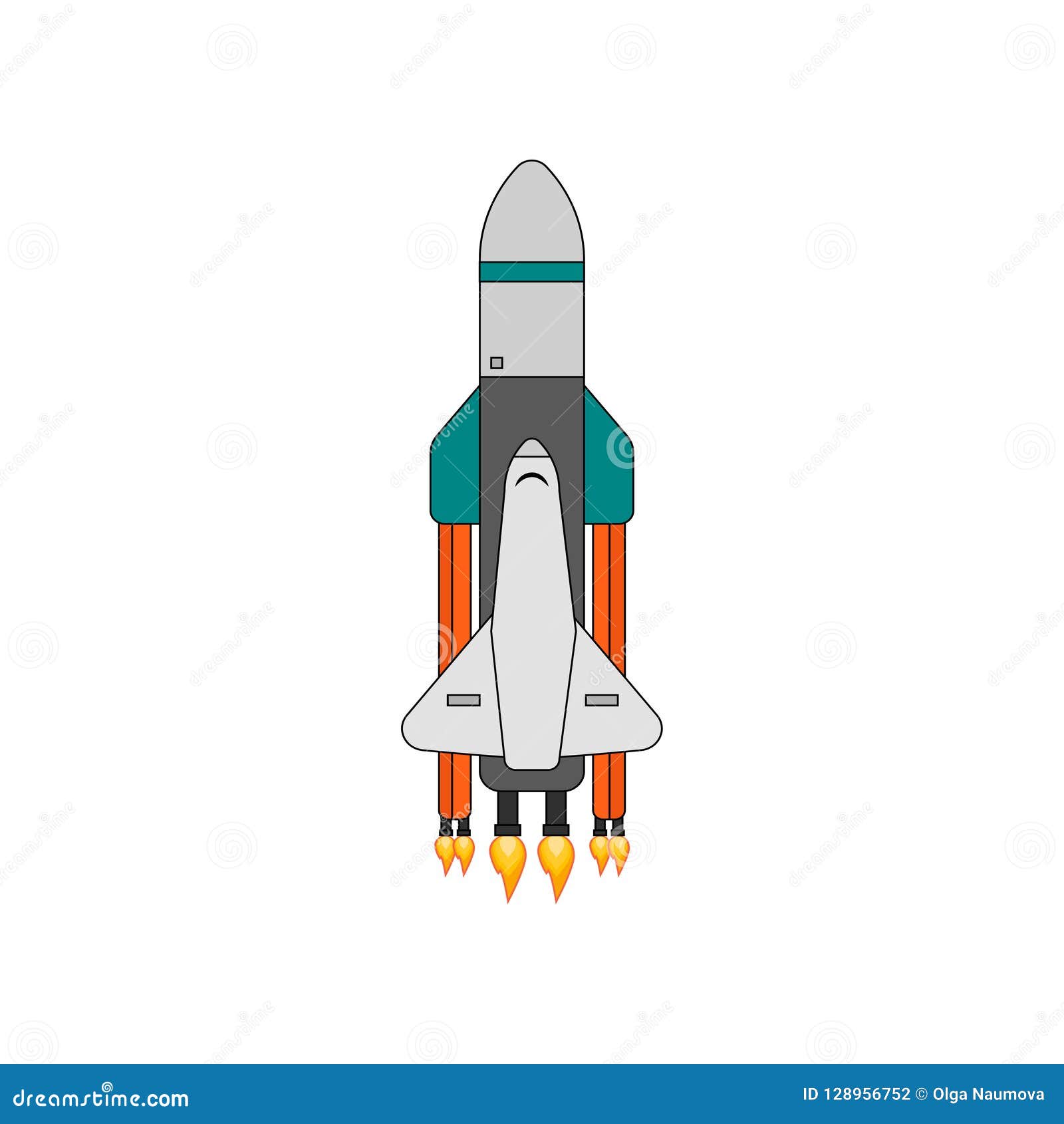 Illustration of a Simple Spaceship Isolated Vector Illustration. Stock ...