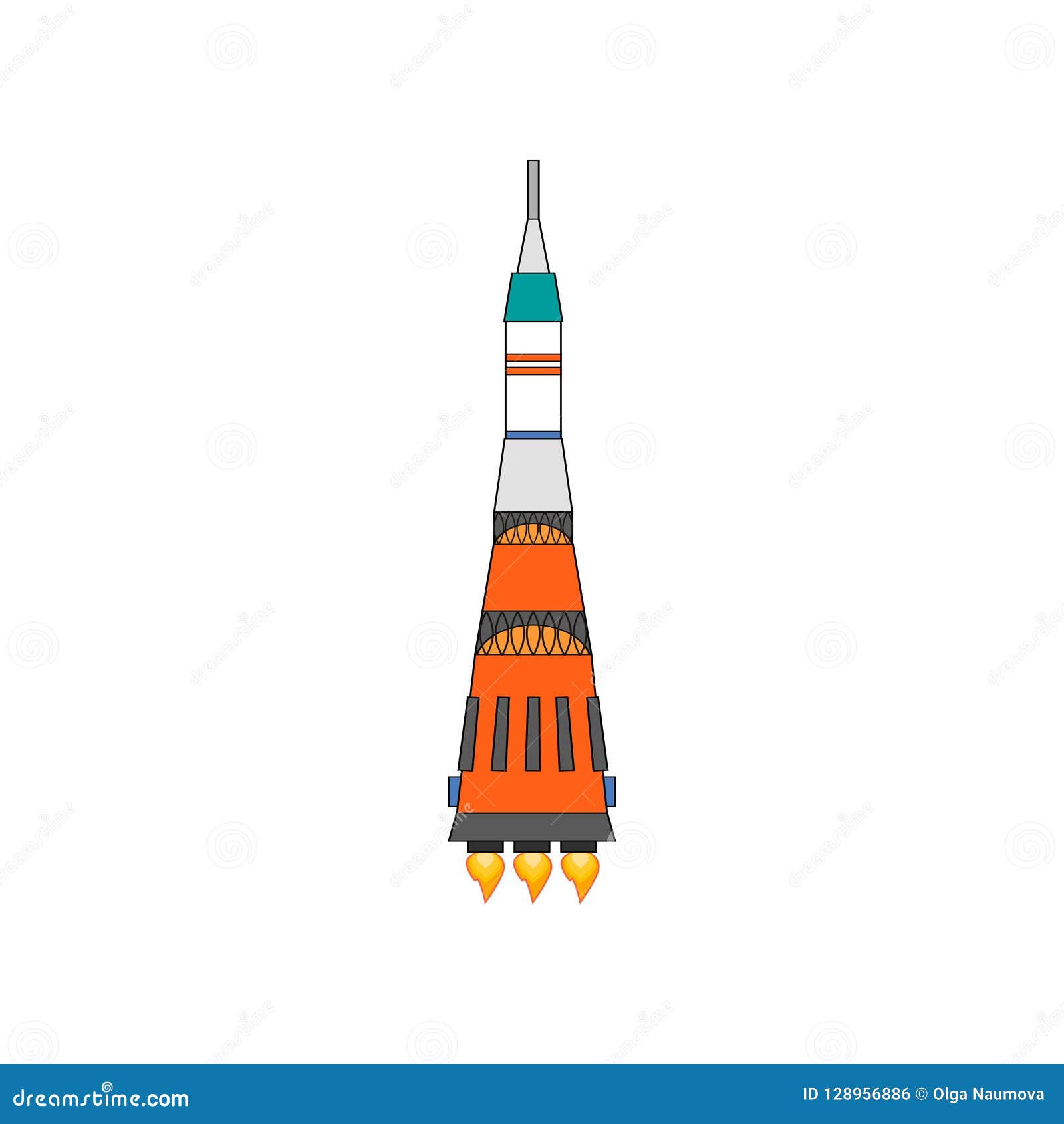 Illustration of a Simple Spaceship Isolated Vector Illustration. Stock ...