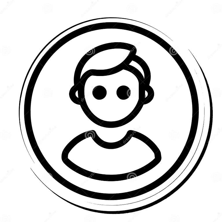Picture Simple User Icon with Circle Frame. Stock Vector - Illustration ...