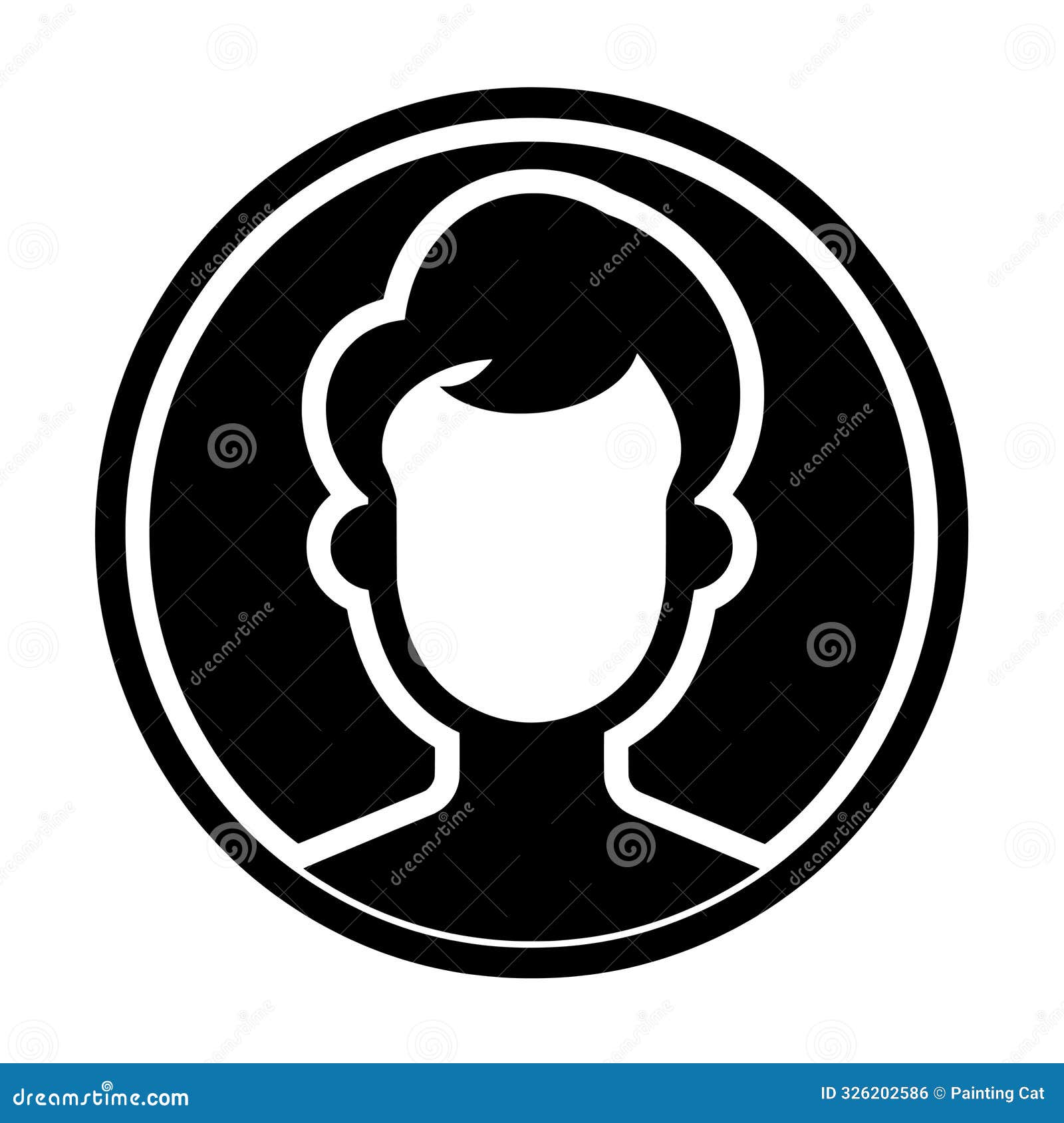Picture Simple User Icon with Circle Frame. Stock Vector - Illustration ...