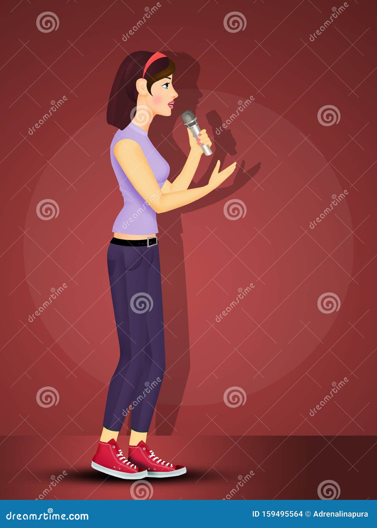 Illustration of Singer in Concert Stock Illustration - Illustration of ...