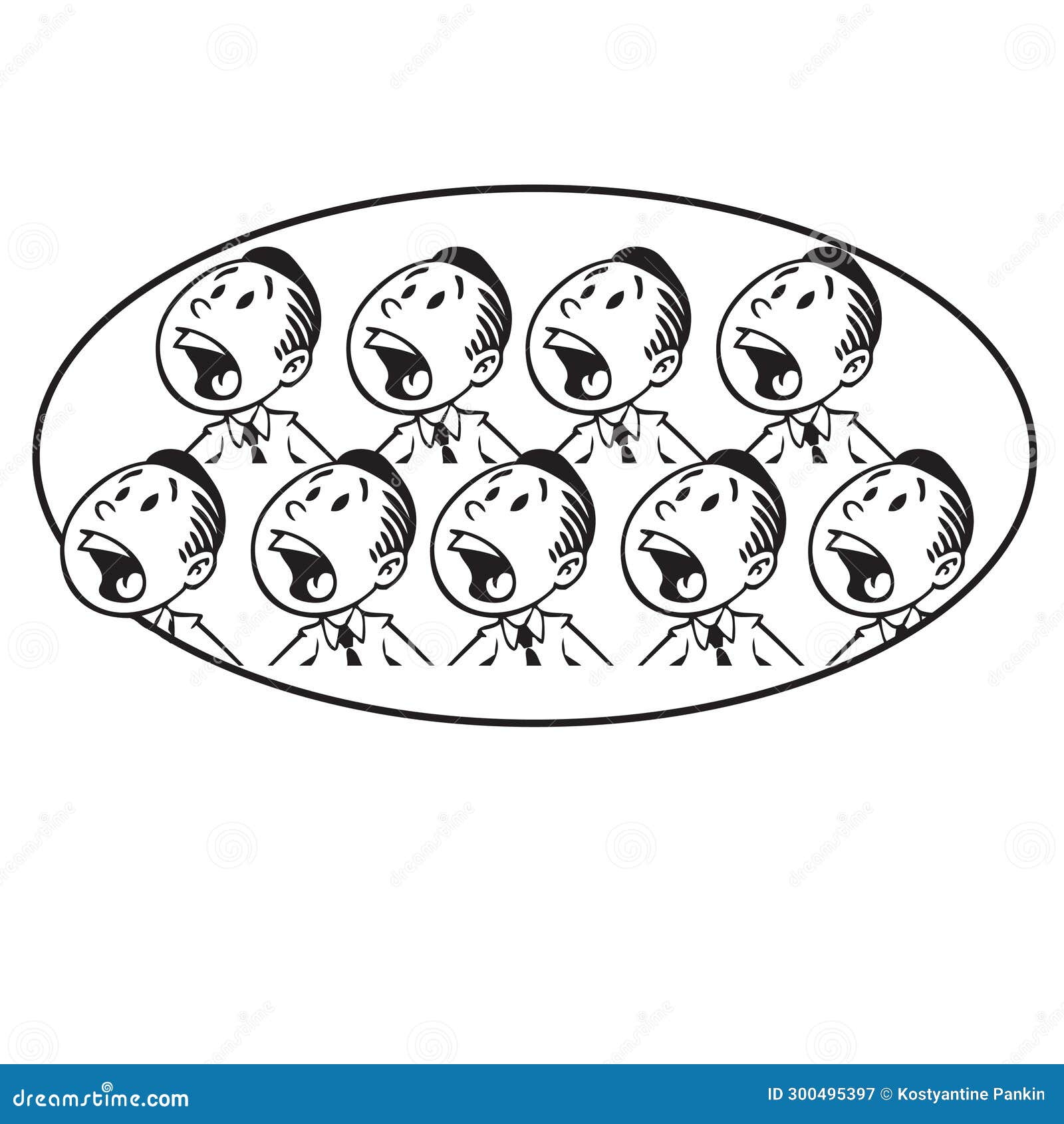 Singing choir of men stock illustration. Illustration of success ...