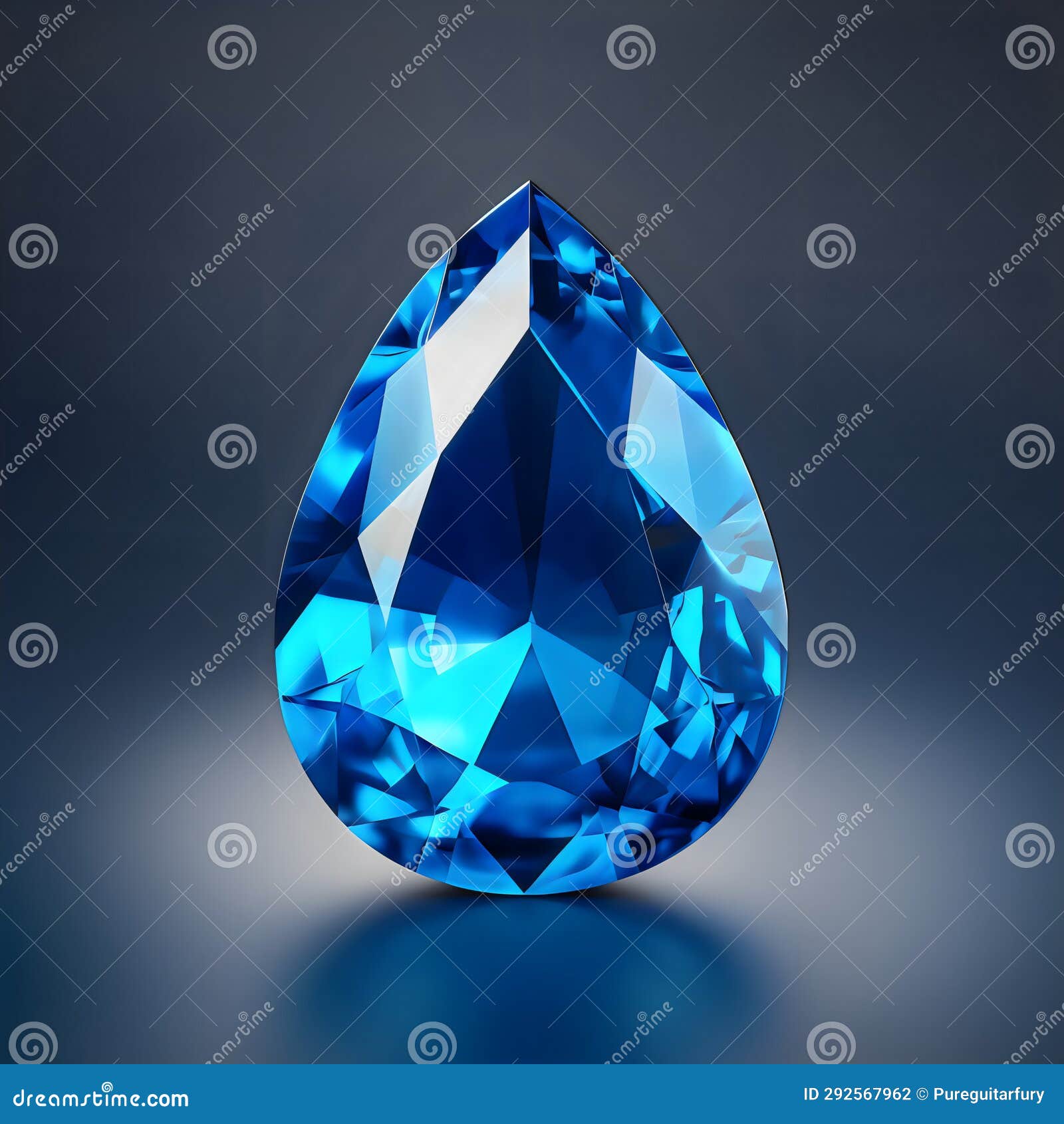 Single Blue Gem stock illustration. Illustration of crystals - 292567962