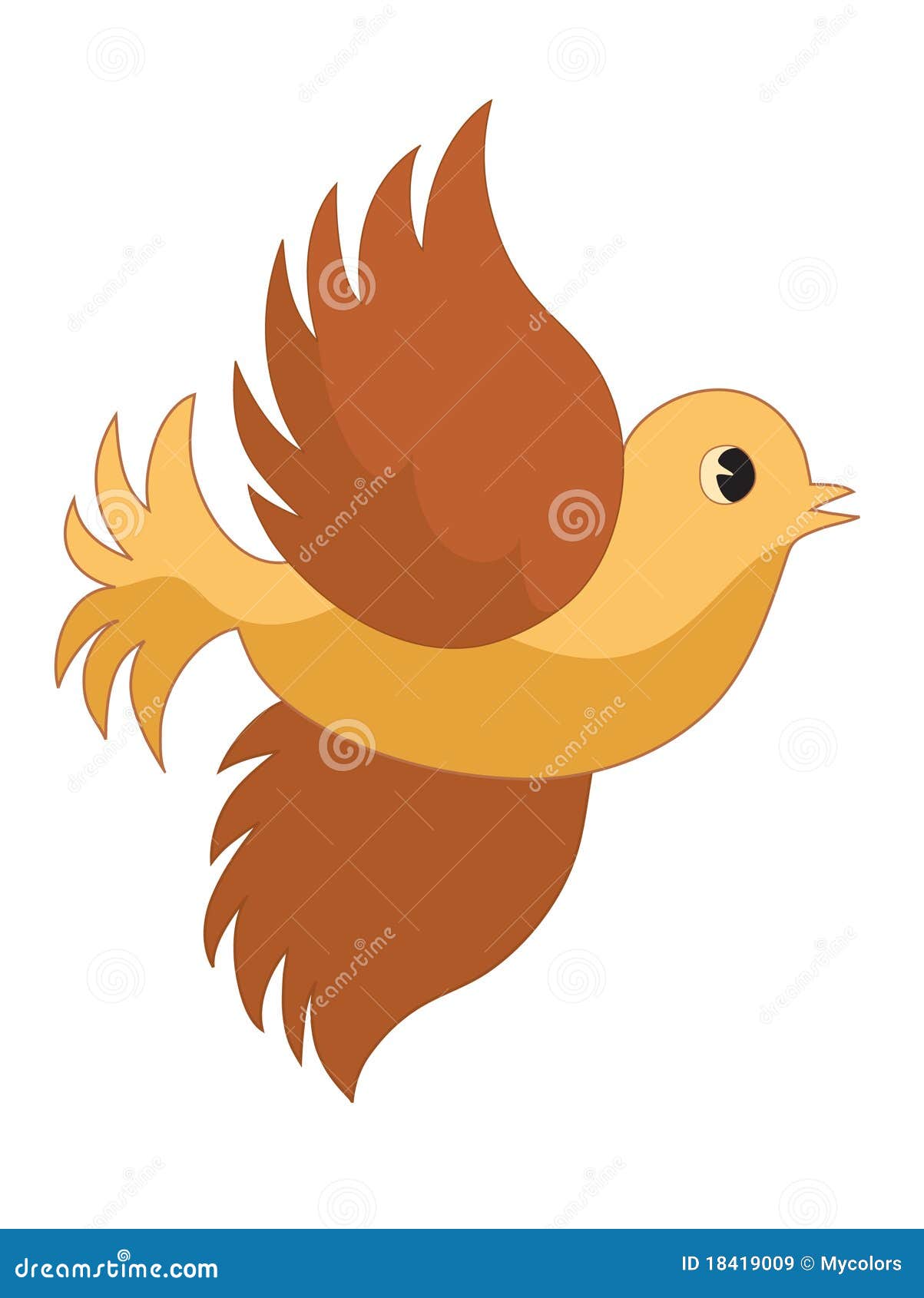 Illustration of Single Flying Bird - Vector Stock Vector - Illustration ...