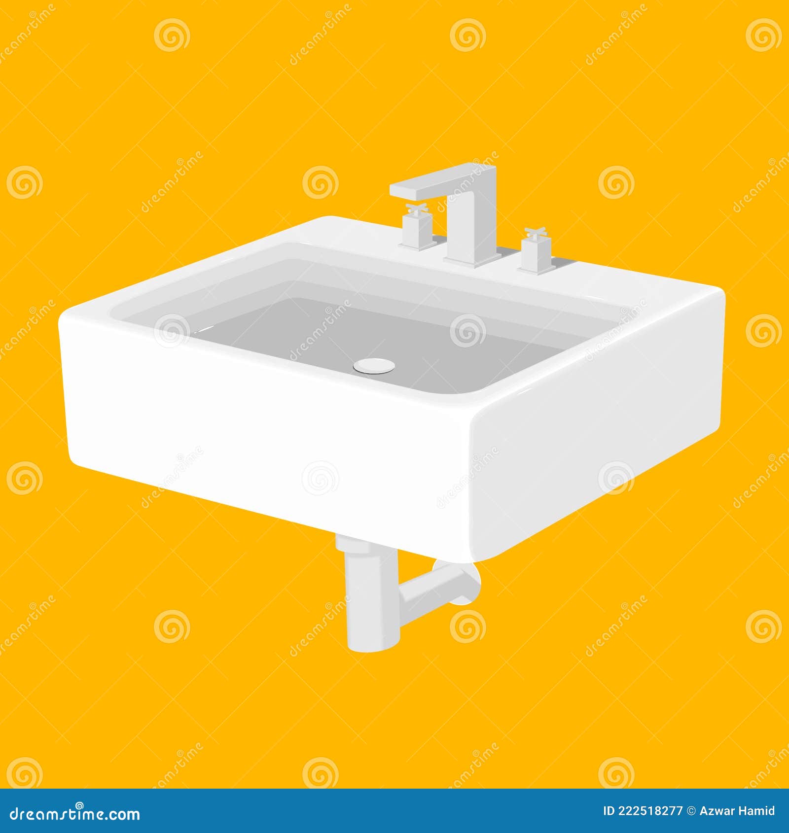 Illustration of a Sink from the Side View with a Plain Background and a ...