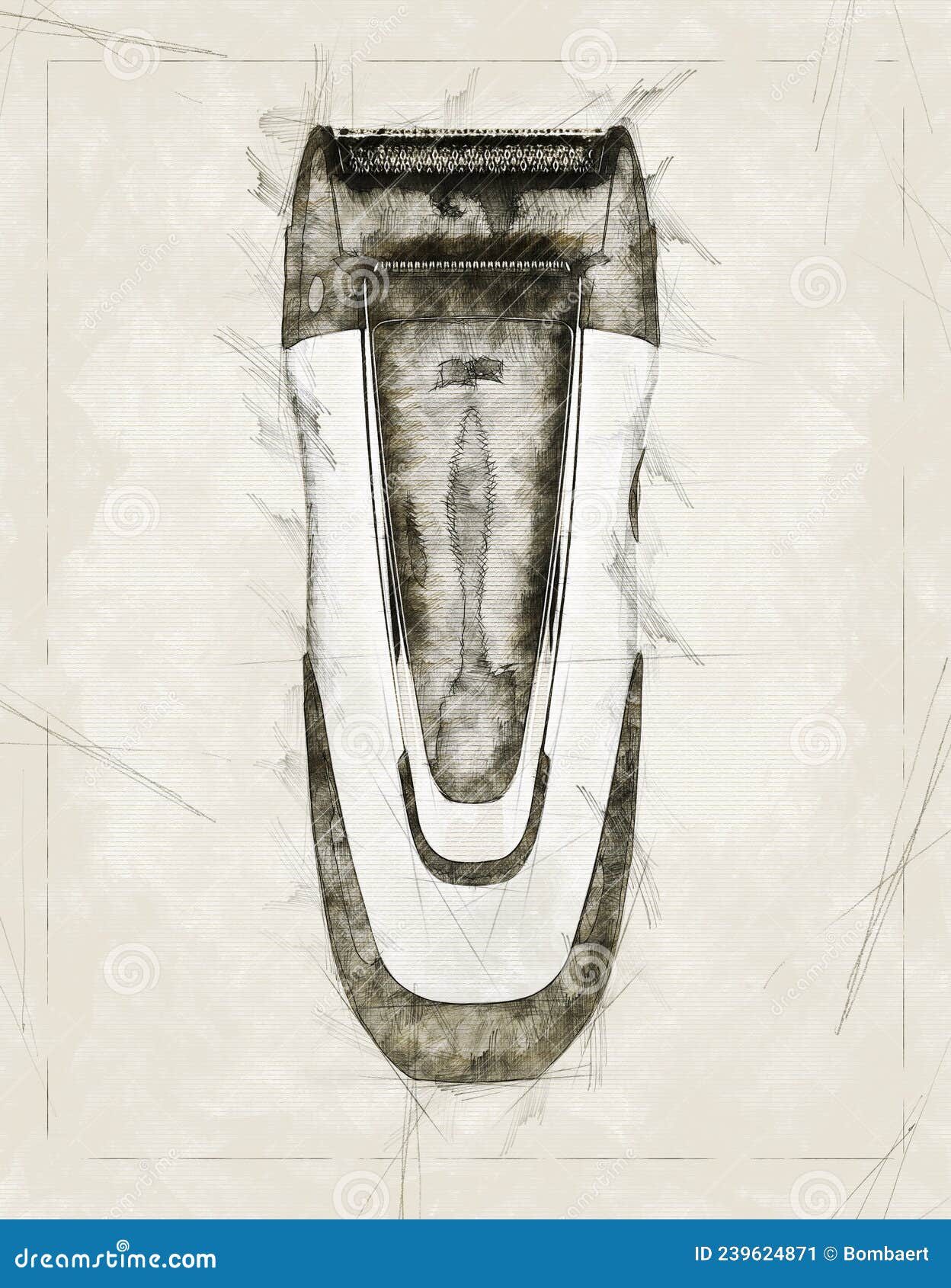 Illustration Sketch of a Electric Shaver Stock Image - Image of gadget ...
