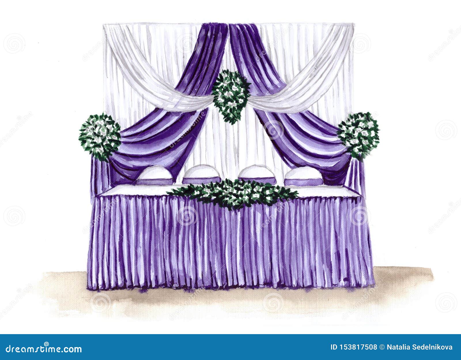 Illustration of Sketch of a Wedding Reception Stock Illustration ...