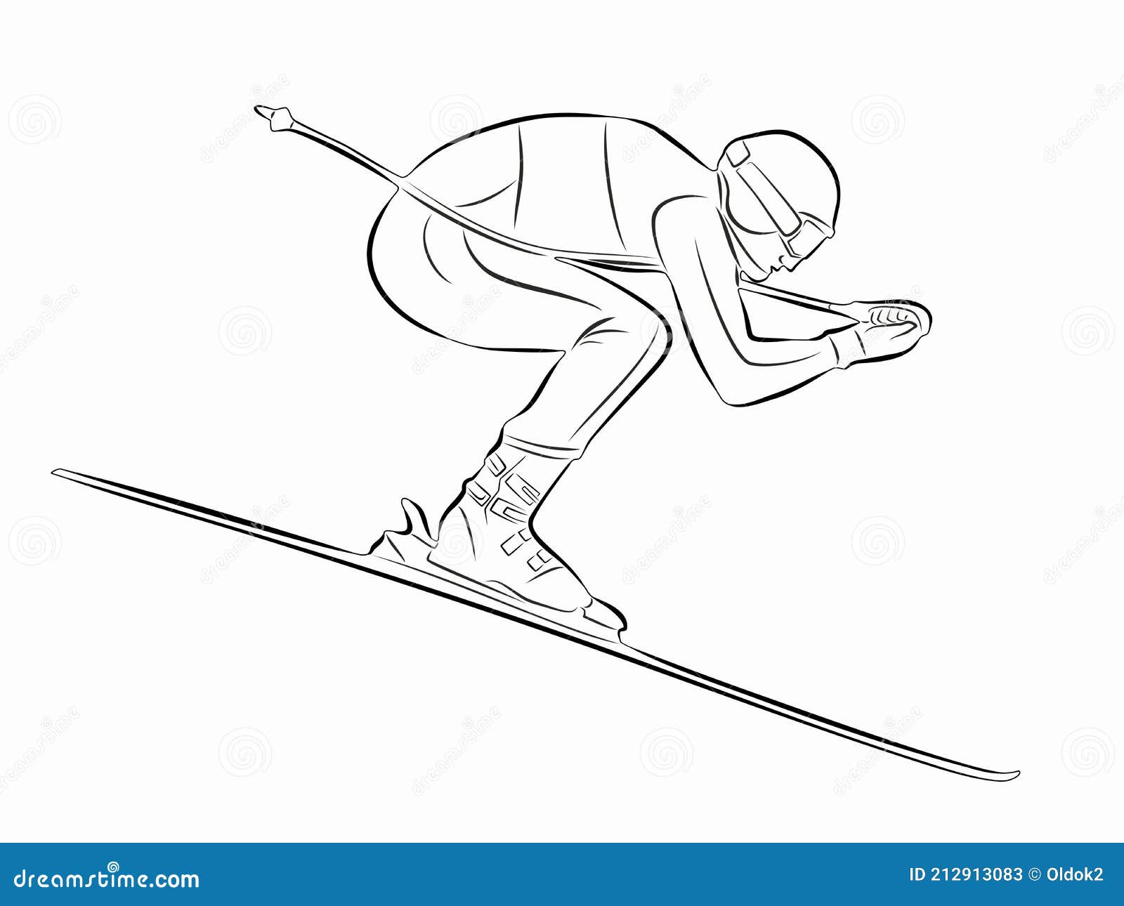 Illustration of a Skier , Vector Draw Stock Vector - Illustration of ...