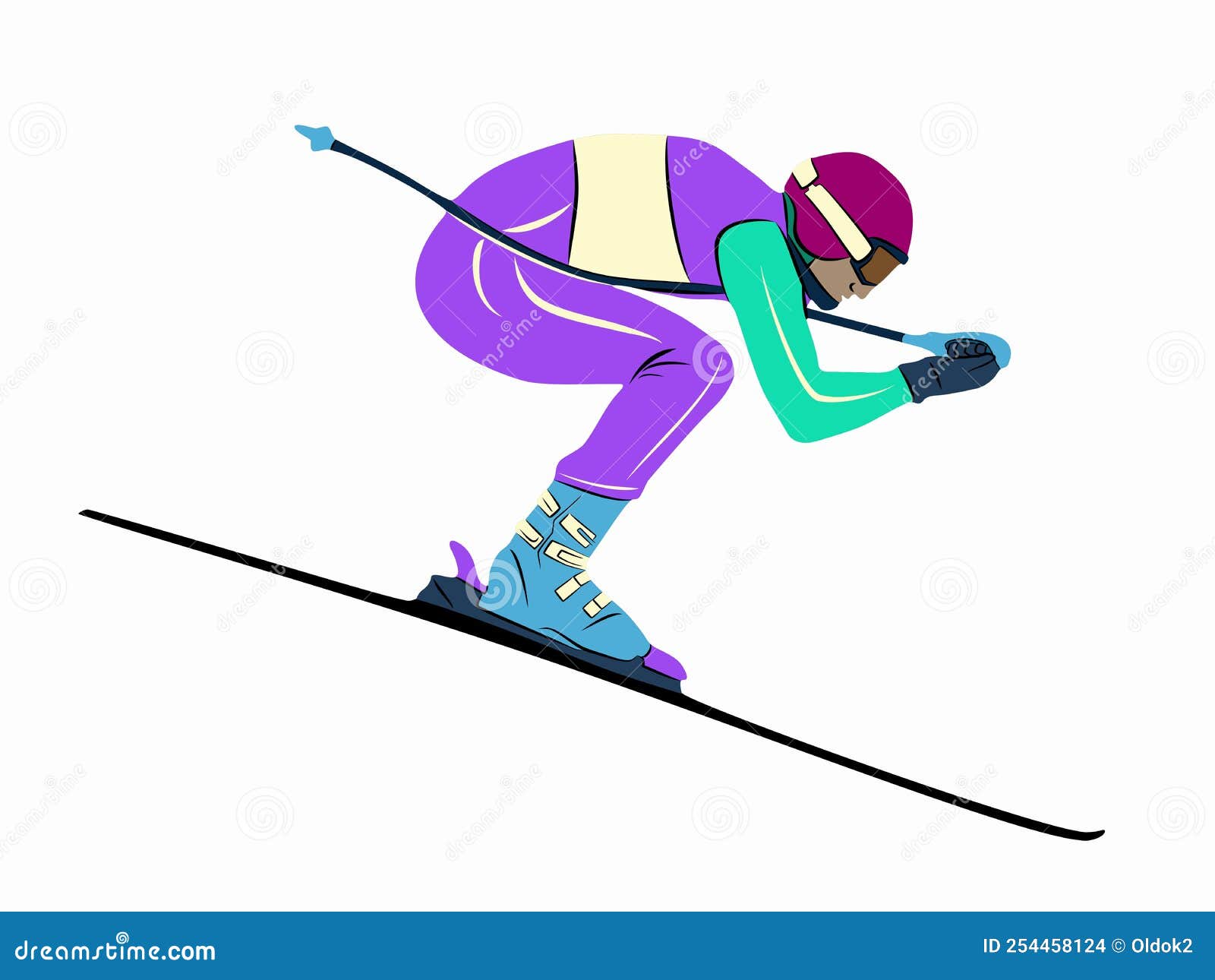 Illustration of a Skier , Vector Draw Stock Vector - Illustration of ...