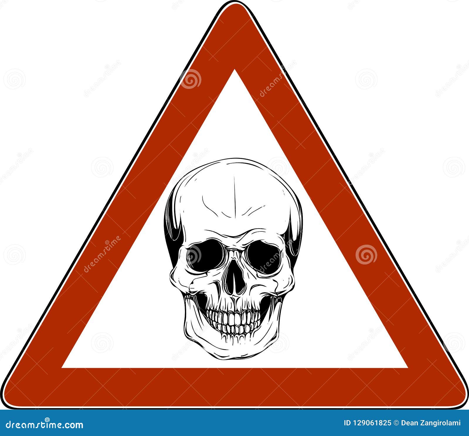 Illustration Skull Danger Sign in White Background. Vector Stock Vector ...