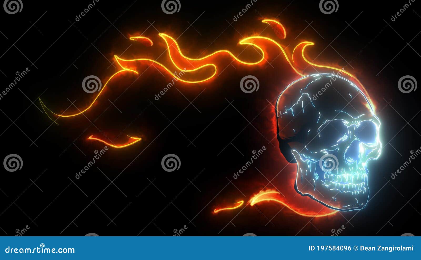 Video of Skull Falling with Fire Flame Stock Footage - Video of holiday ...