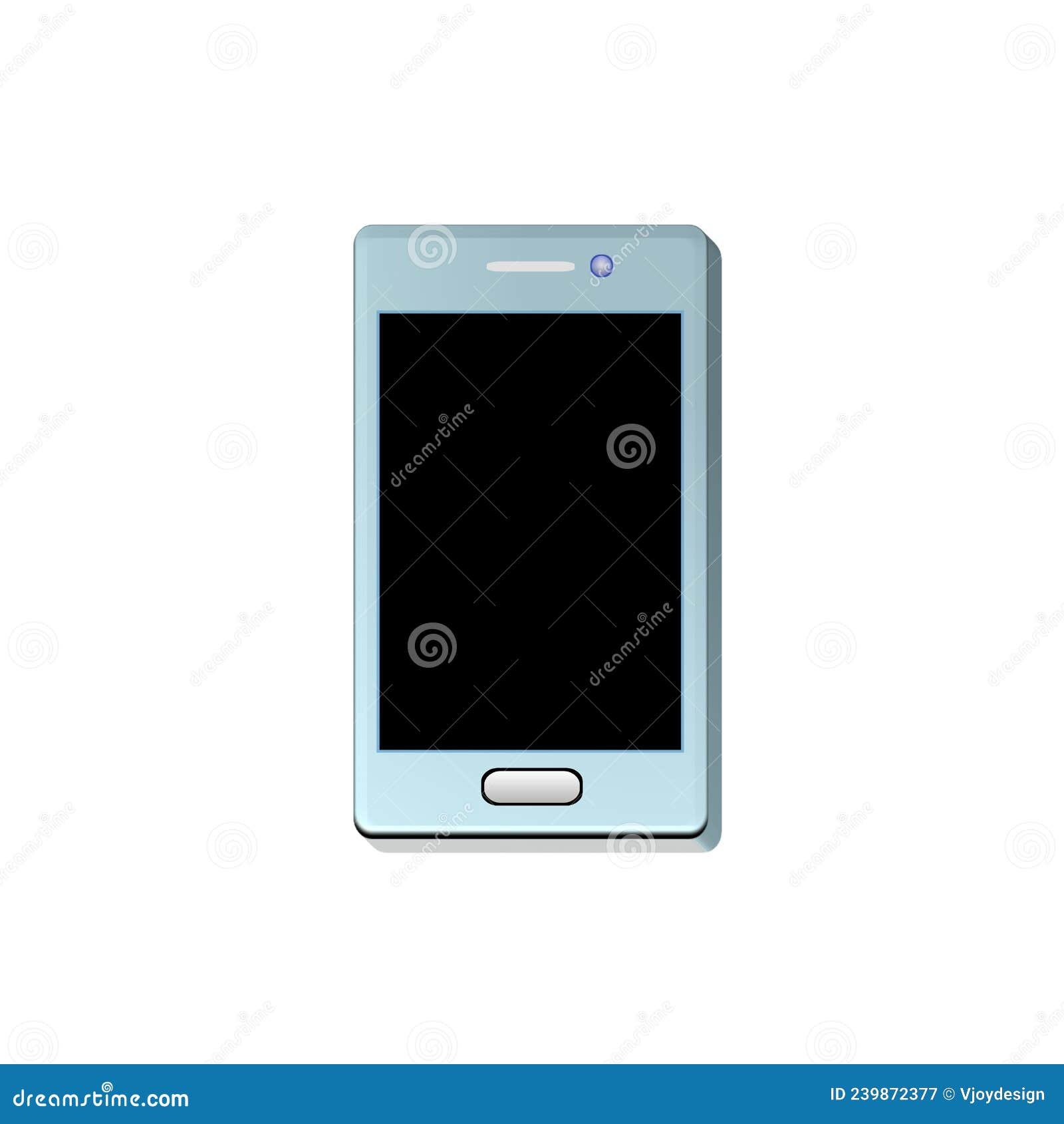 Illustration of a Sky Blue Color Smartphone, Isolated on a White ...